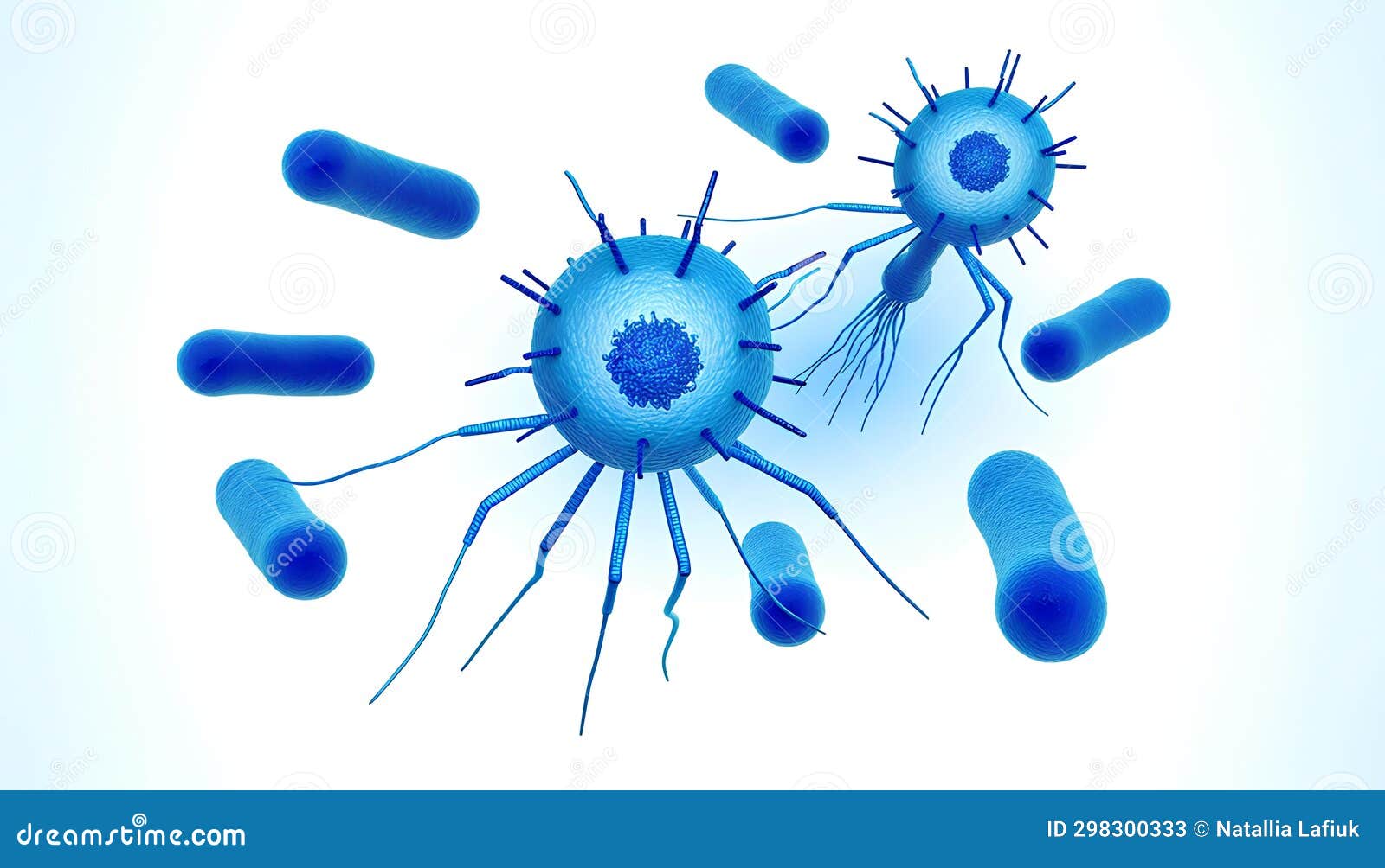 Pathogenic Microorganisms on the White Background Medical Concept ...