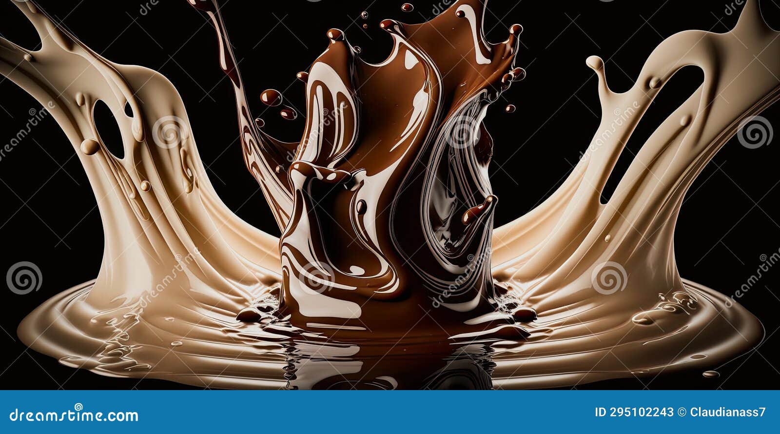 Illustration of a White and Brown Chocolate Cream Splash Stock Image ...