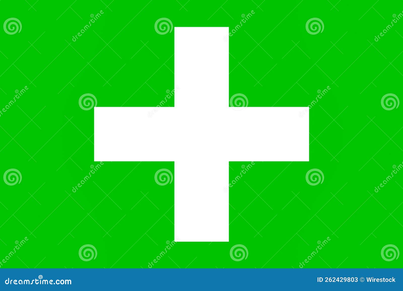 Illustration of a White Cross on a Light Green Background Stock ...