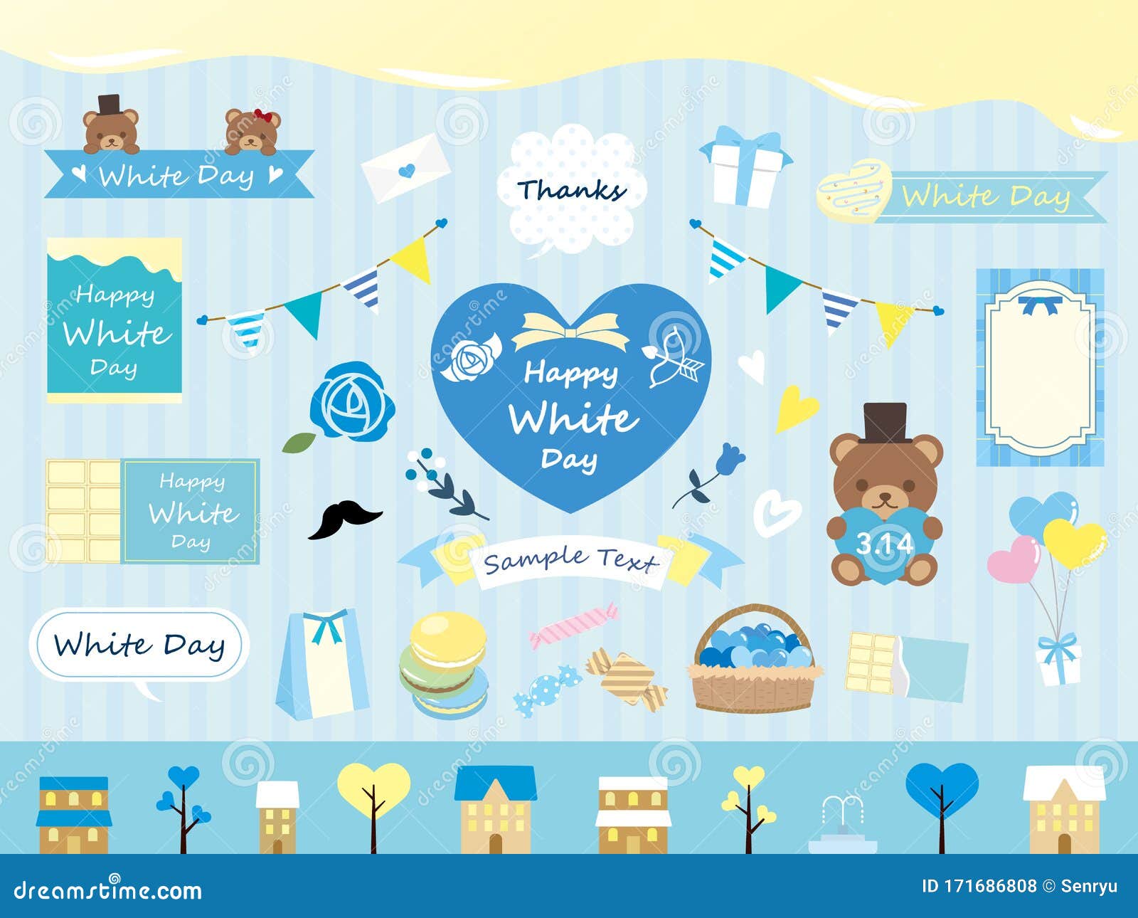 White day set stock vector. Illustration of present - 171686808