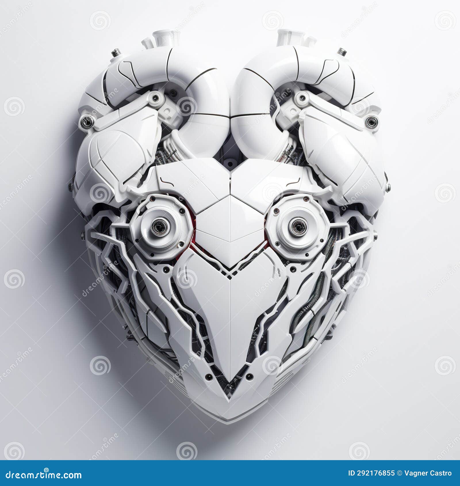 Illustration of a White Dynamic Robotic Heart. Stock Illustration ...
