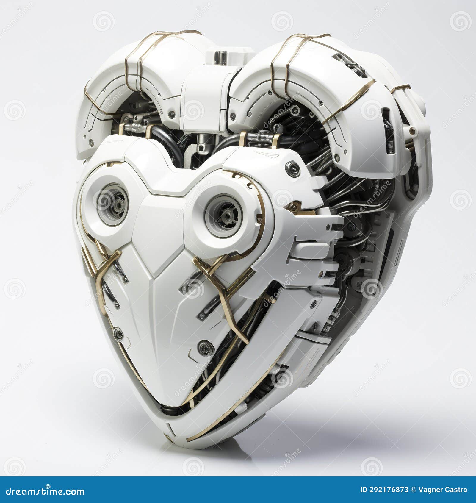 Illustration of a White Dynamic Robotic Heart. Stock Illustration ...