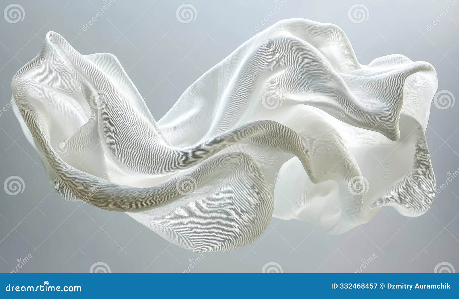 An Illustration of a White Folded Silk Scarf on the Left, Showing Its ...