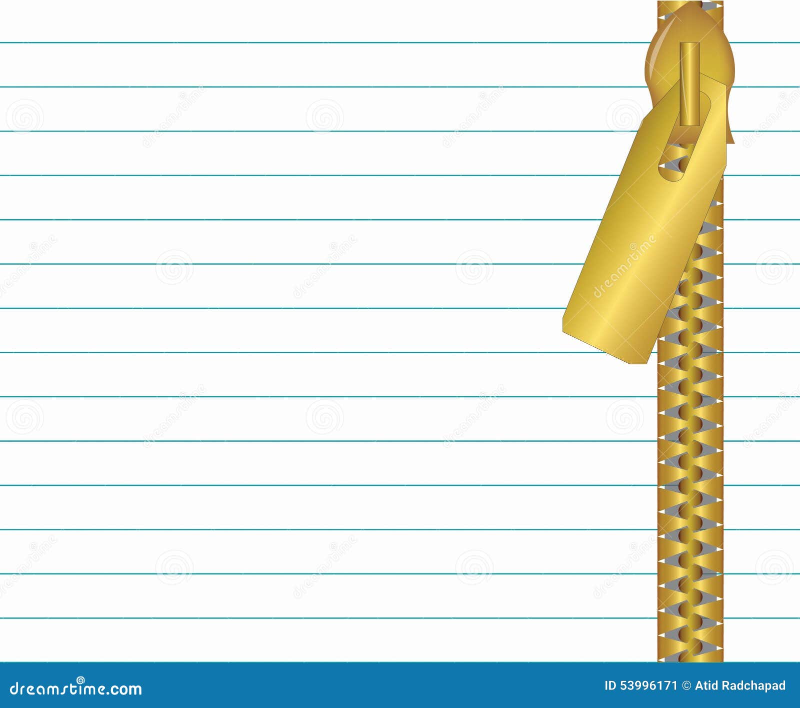 Illustration of White Paper with Zip Stock Illustration - Illustration ...