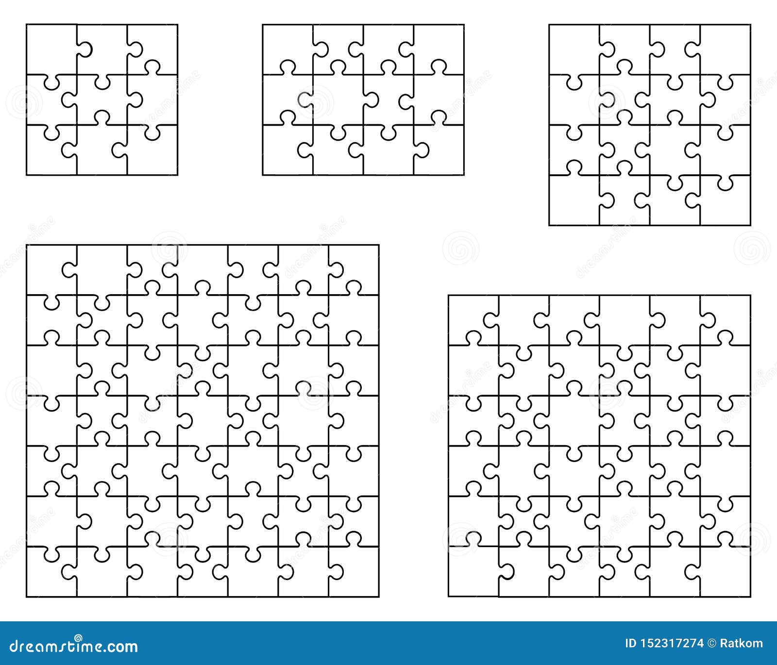 Puzzle, separate pieces stock illustration. Illustration of modern ...