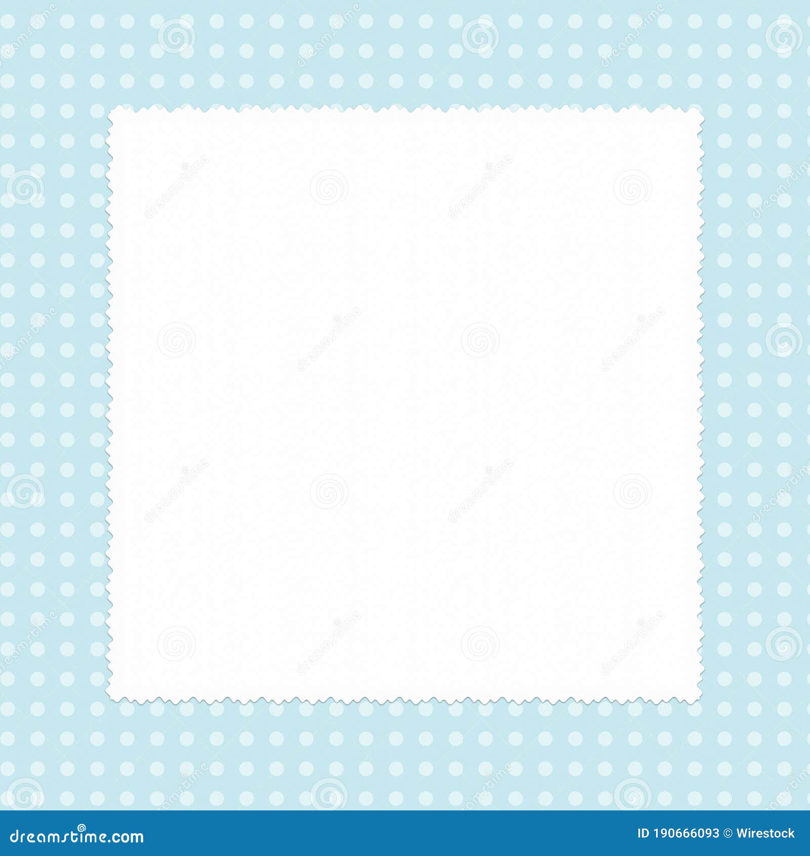 Illustration of a White Sheet with a Spotted Blue Frame - with Empty ...