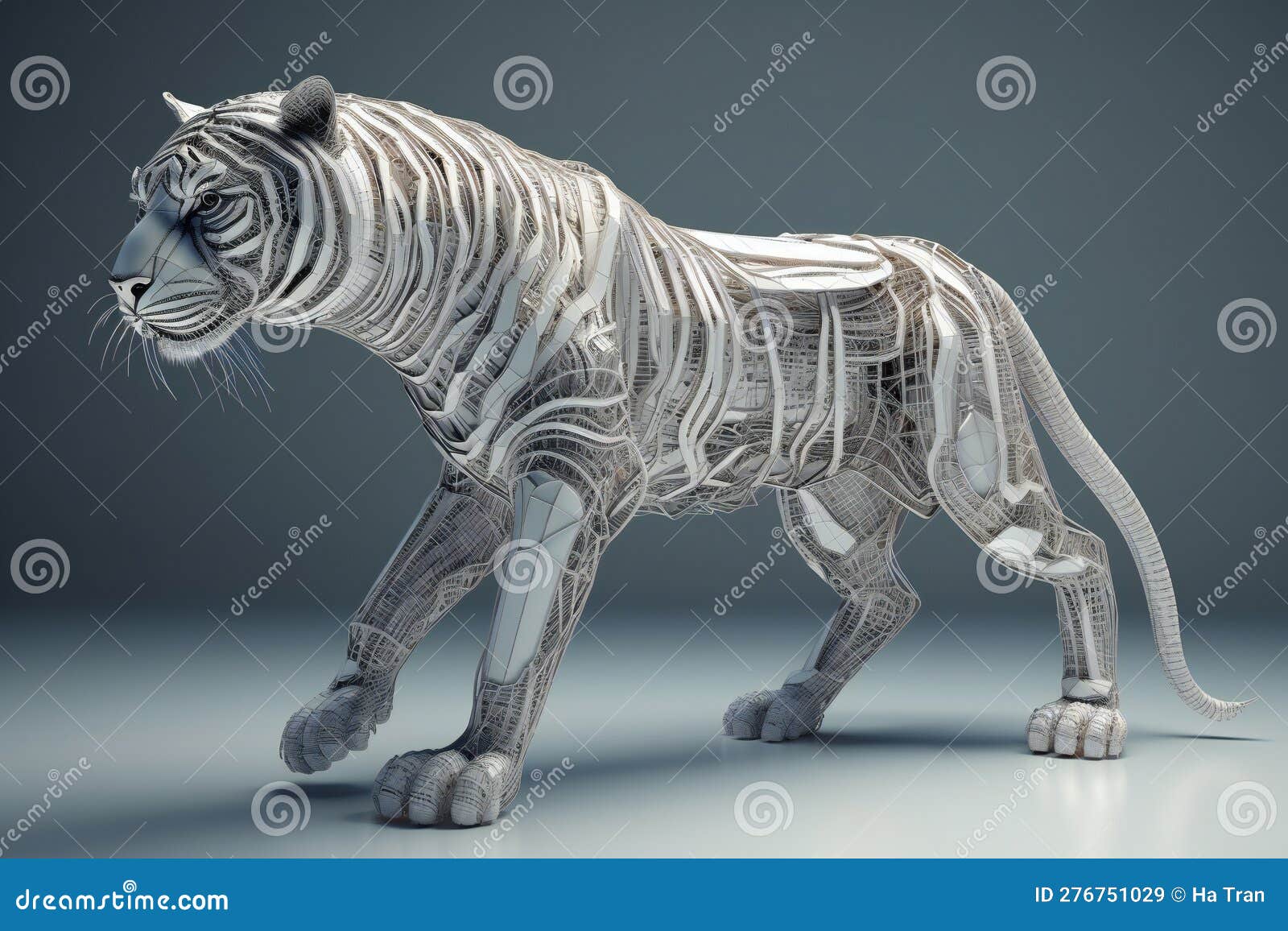 A White Tiger with a Pattern on Its Body Stock Illustration ...
