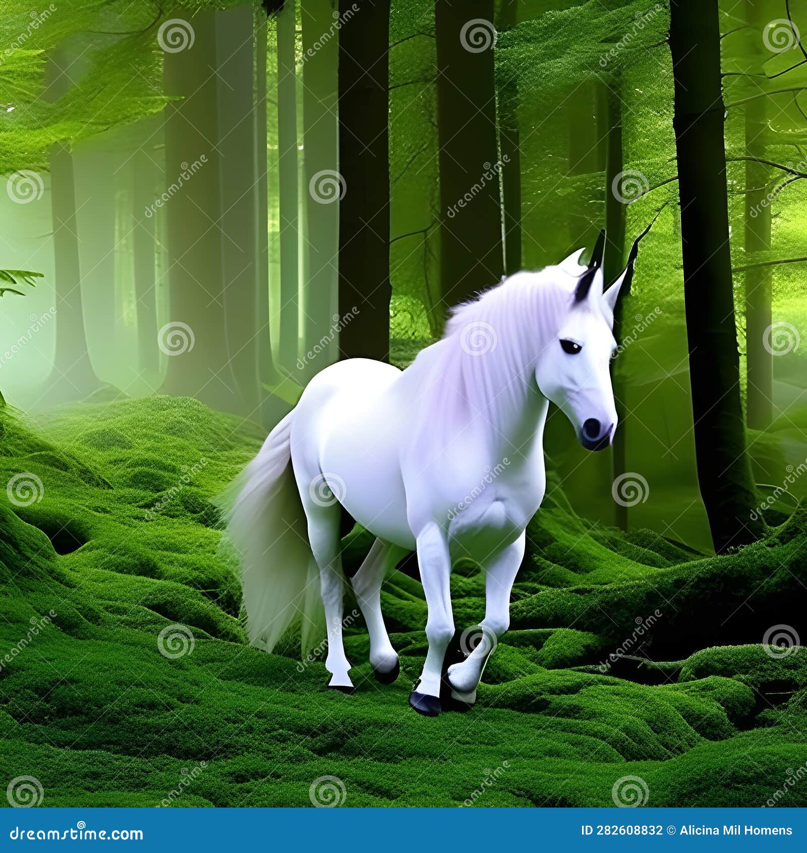 Illustration of a White Unicorn Created with AI Generator Stock Illustration - Illustration of ...