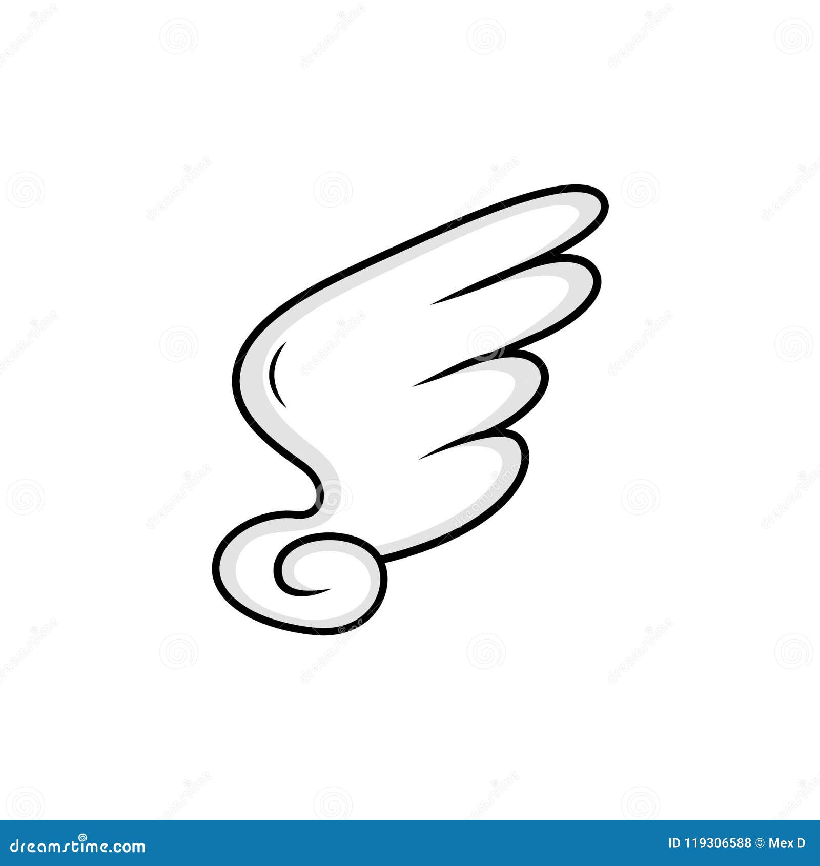 Illustration wing cartoon stock vector. Illustration of nature - 119306588