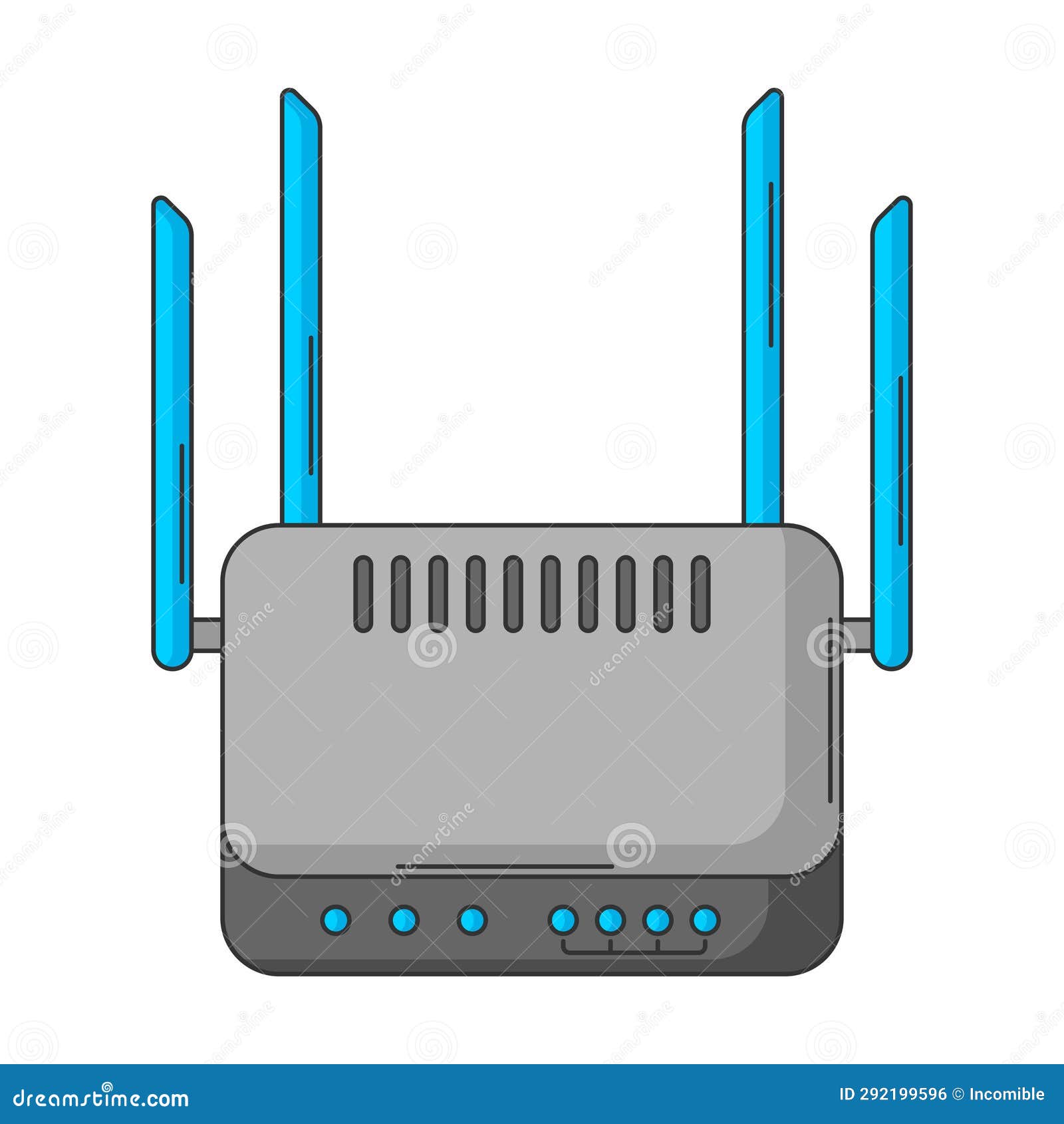 Illustration of Wifi Router. Computer Equipment and Work Device Stock ...