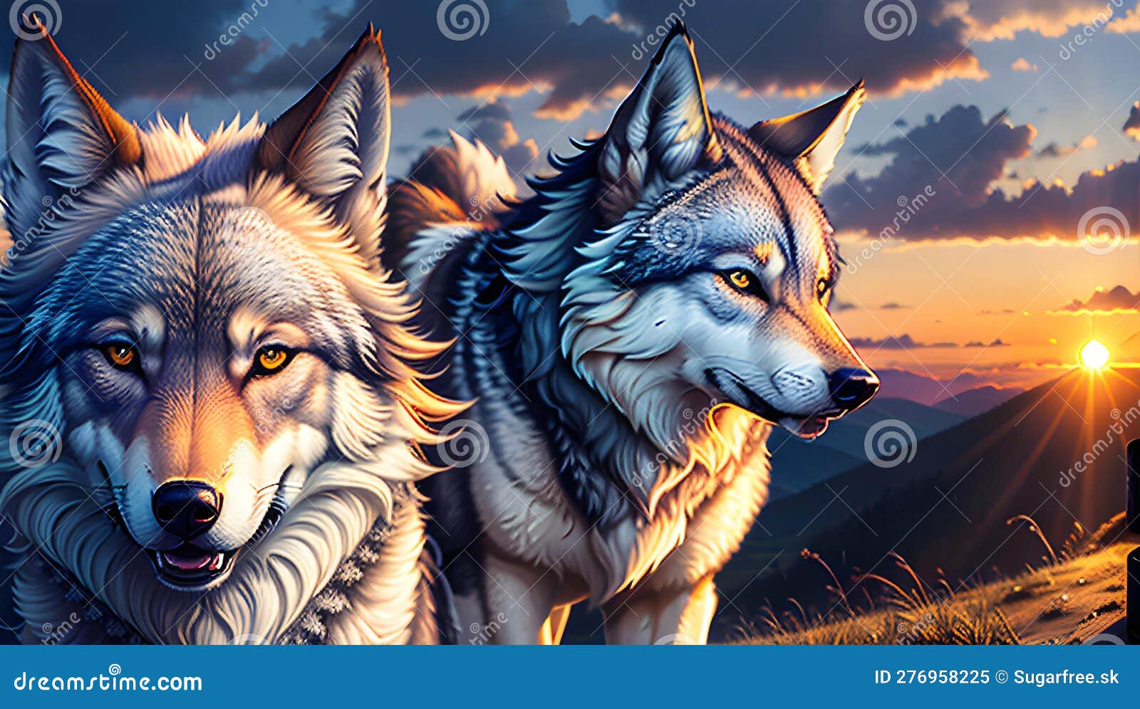 Illustration of Wild Gray Wolf Stock Illustration - Illustration of ...