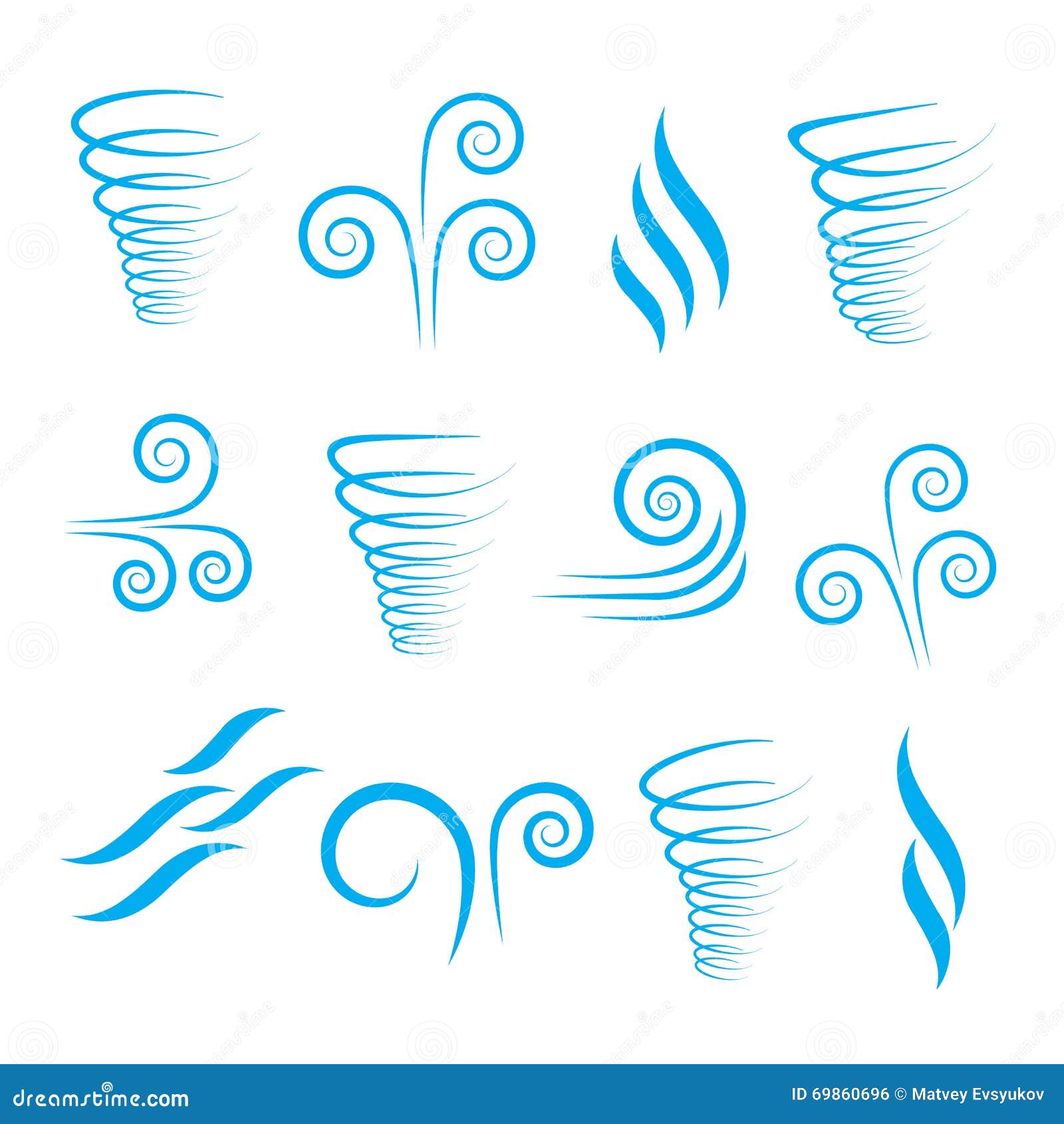 Illustration of Wind Icon Collection Stock Illustration - Illustration ...