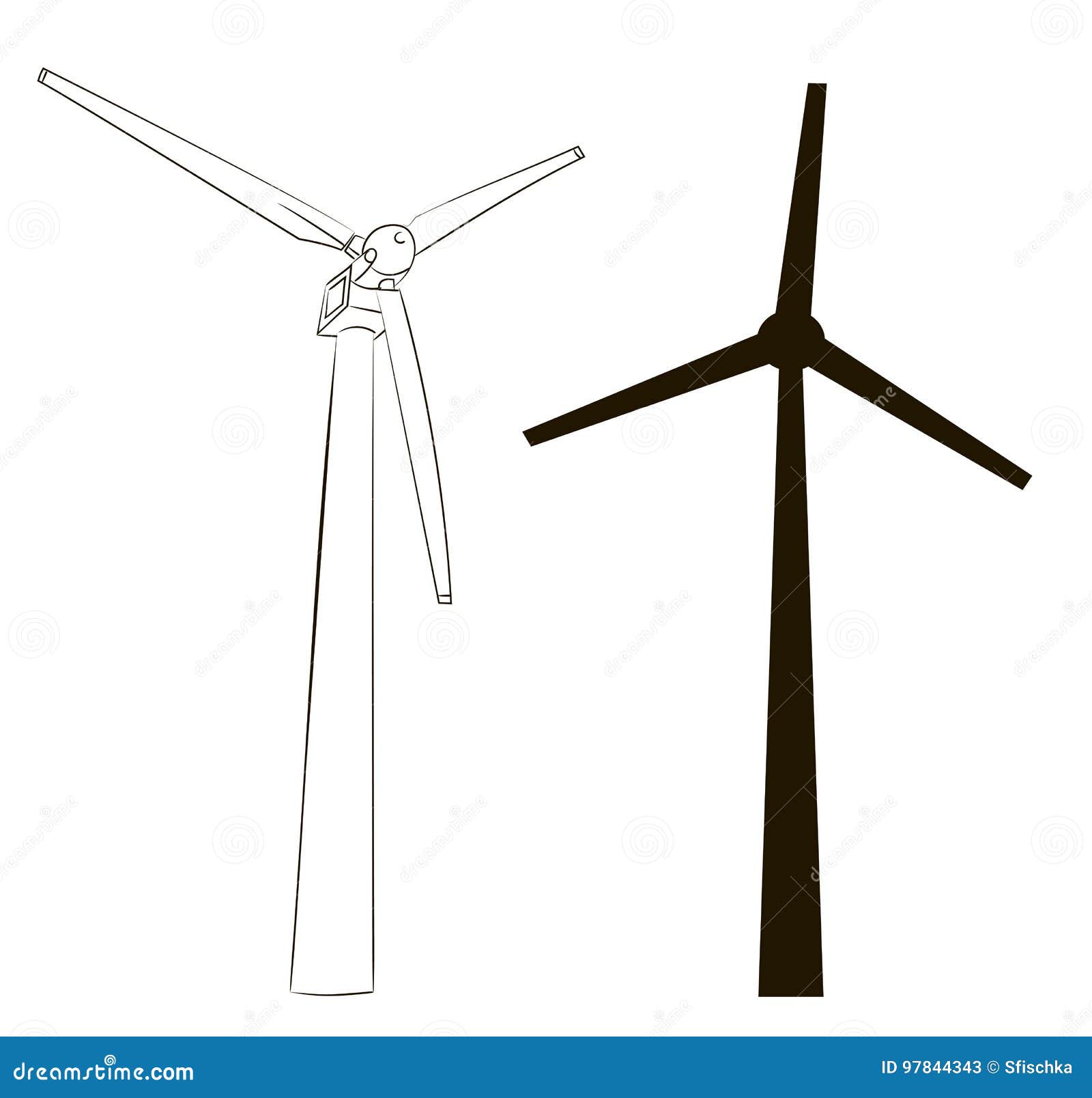Windmill Silhouette Vector Illustration | CartoonDealer.com #4820168