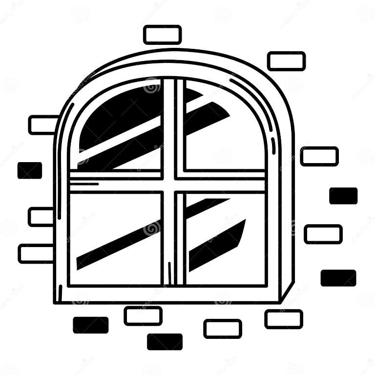 Illustration of Window Outline White on Background Stock Vector ...