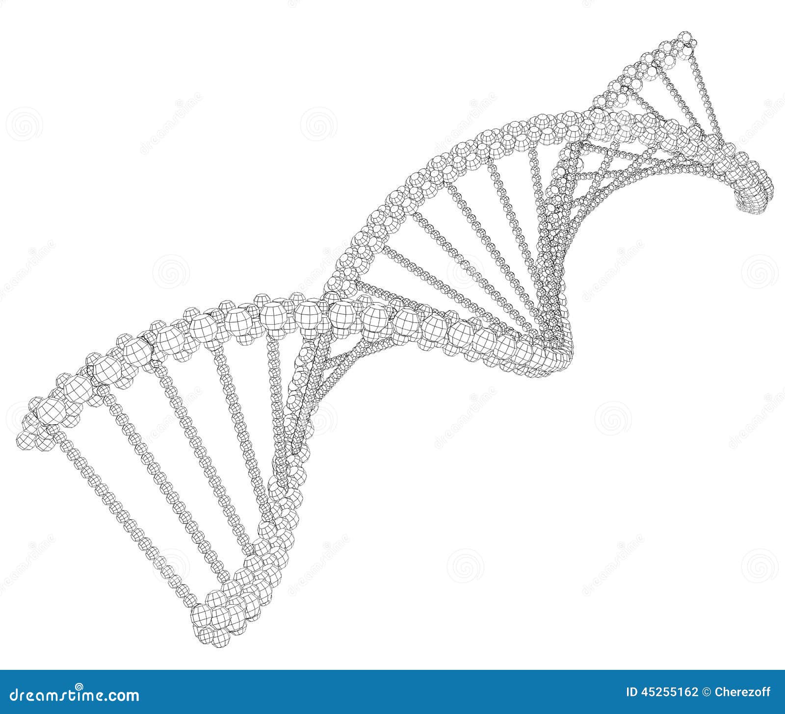 Illustration of Wire-frame DNA Chain Stock Illustration - Illustration ...