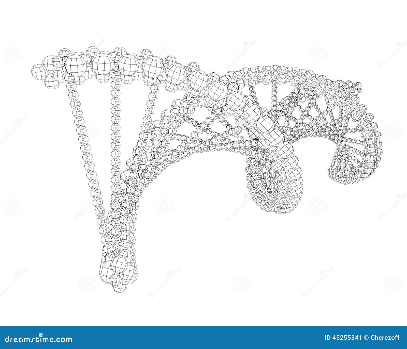 Illustration of Wire-frame DNA Chain Stock Illustration - Illustration ...