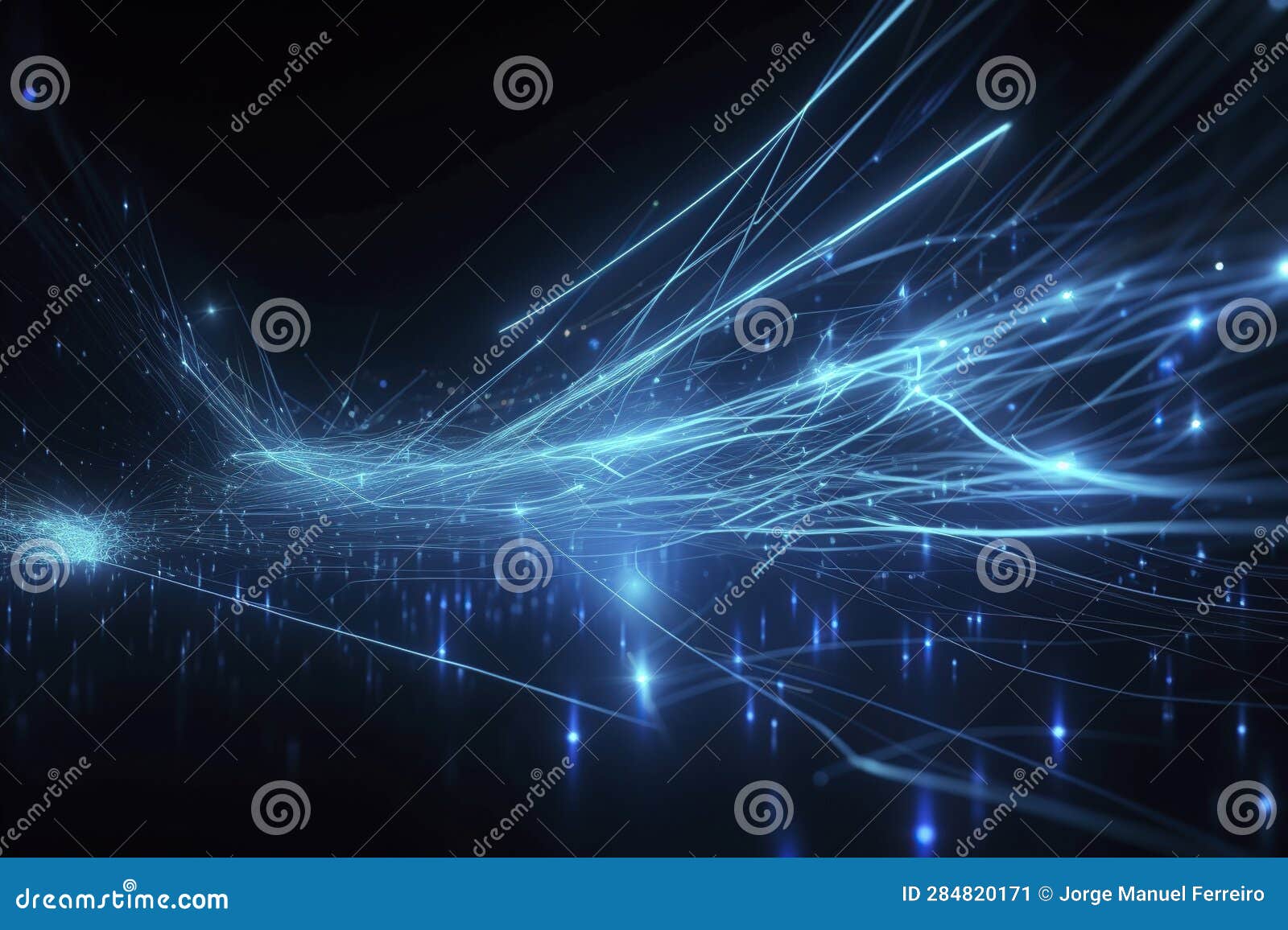 Illustration, Wire with Glowing Optical Fibers, Generative Ai Stock ...