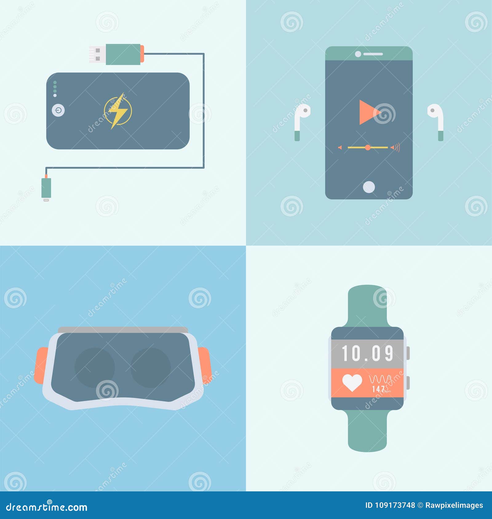 Illustration of Wireless Digital Devices Stock Illustration ...