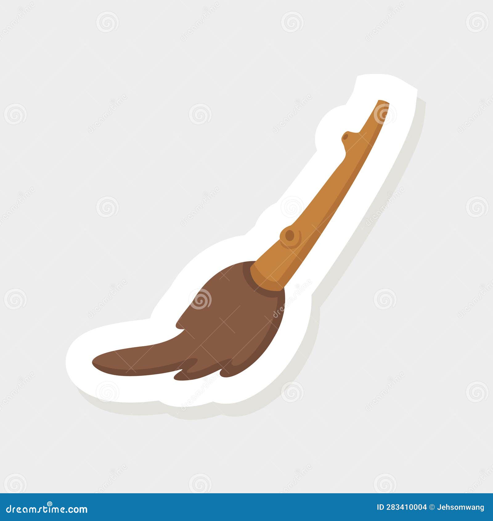 Illustration Witch Broom Sticker Icon Stock Vector - Illustration of ...