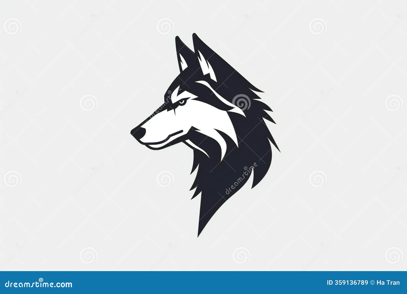 Wolf Head Illustration, Wolf Head Logo Design Template, Wolf Head ...
