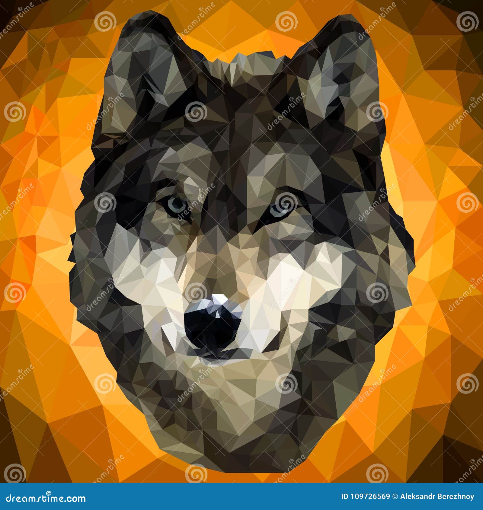 Illustration of a Wolf in Low-poly Style Stock Vector - Illustration of ...