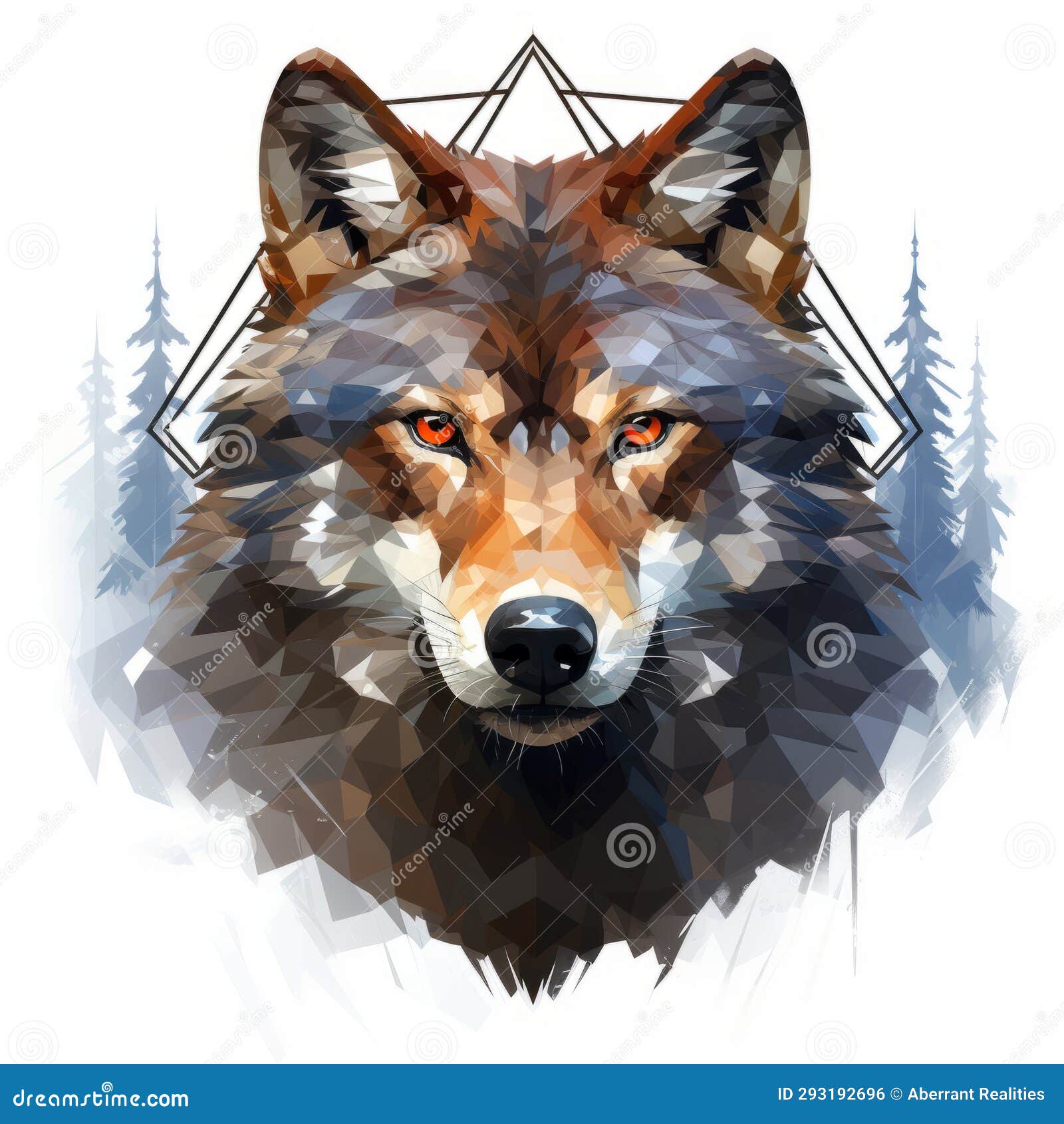 An Illustration of a Wolfs Head Stock Illustration - Illustration of ...