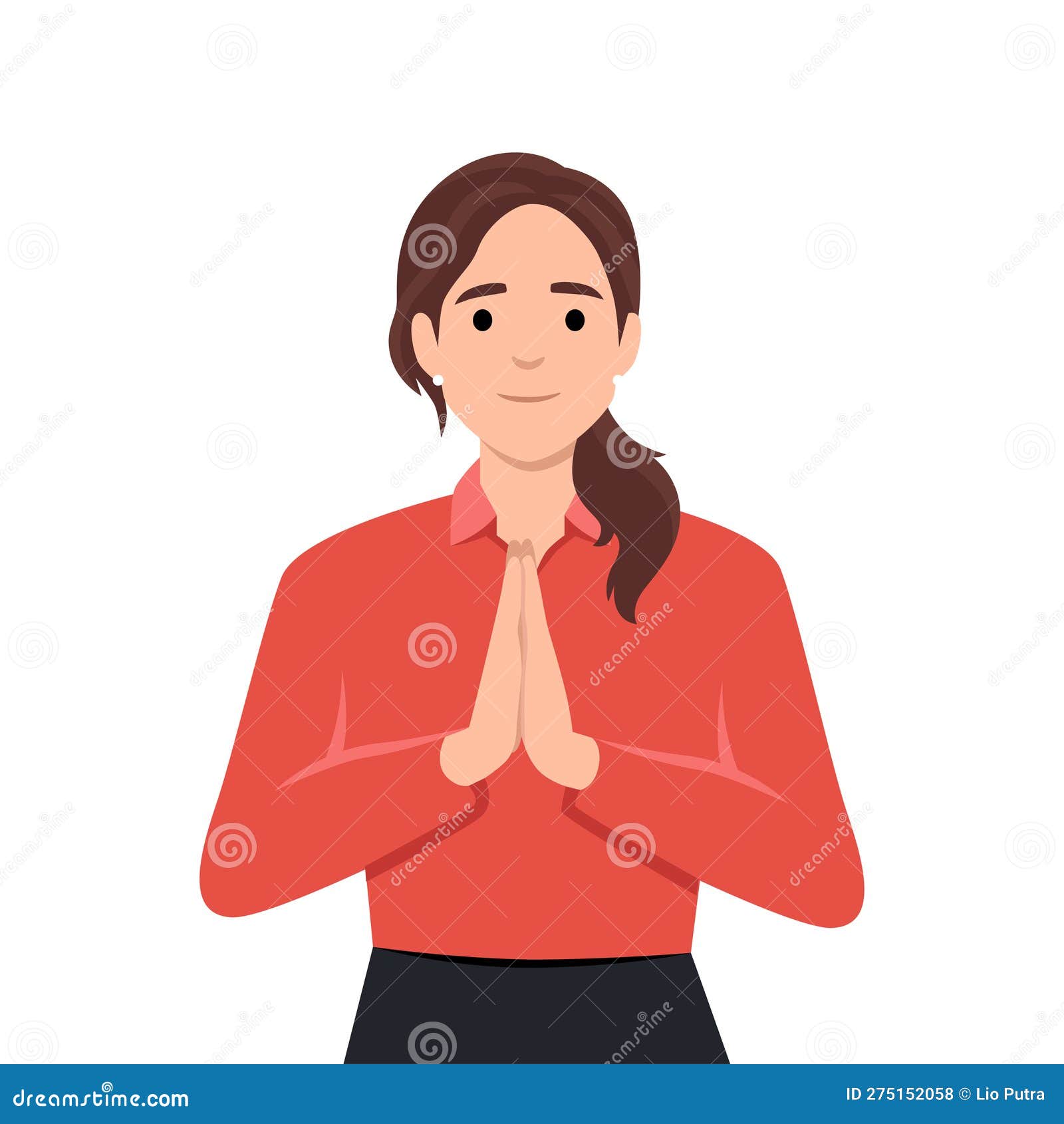 Illustration of a Woman Asking for a Request. Woman Feeling Sorry ...