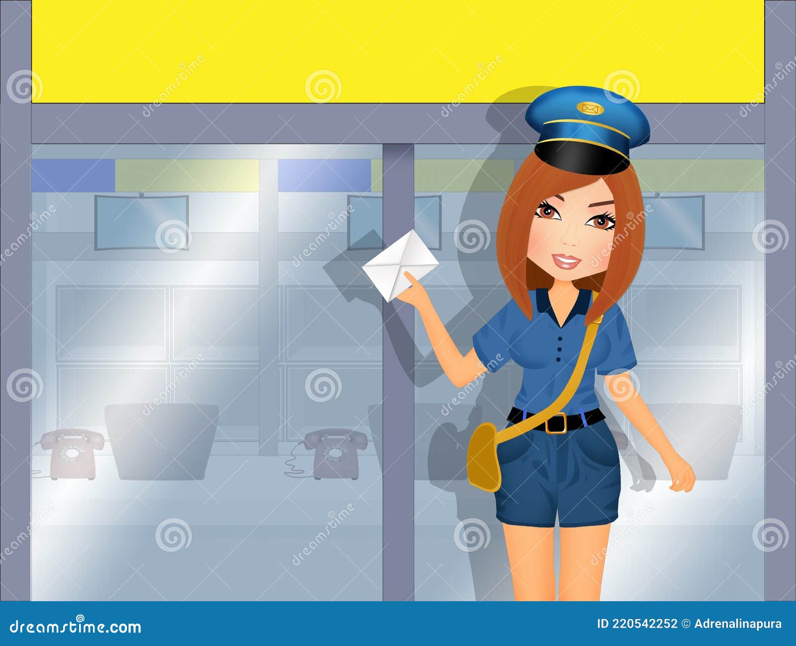 Woman being postwoman stock illustration. Illustration of condominium ...