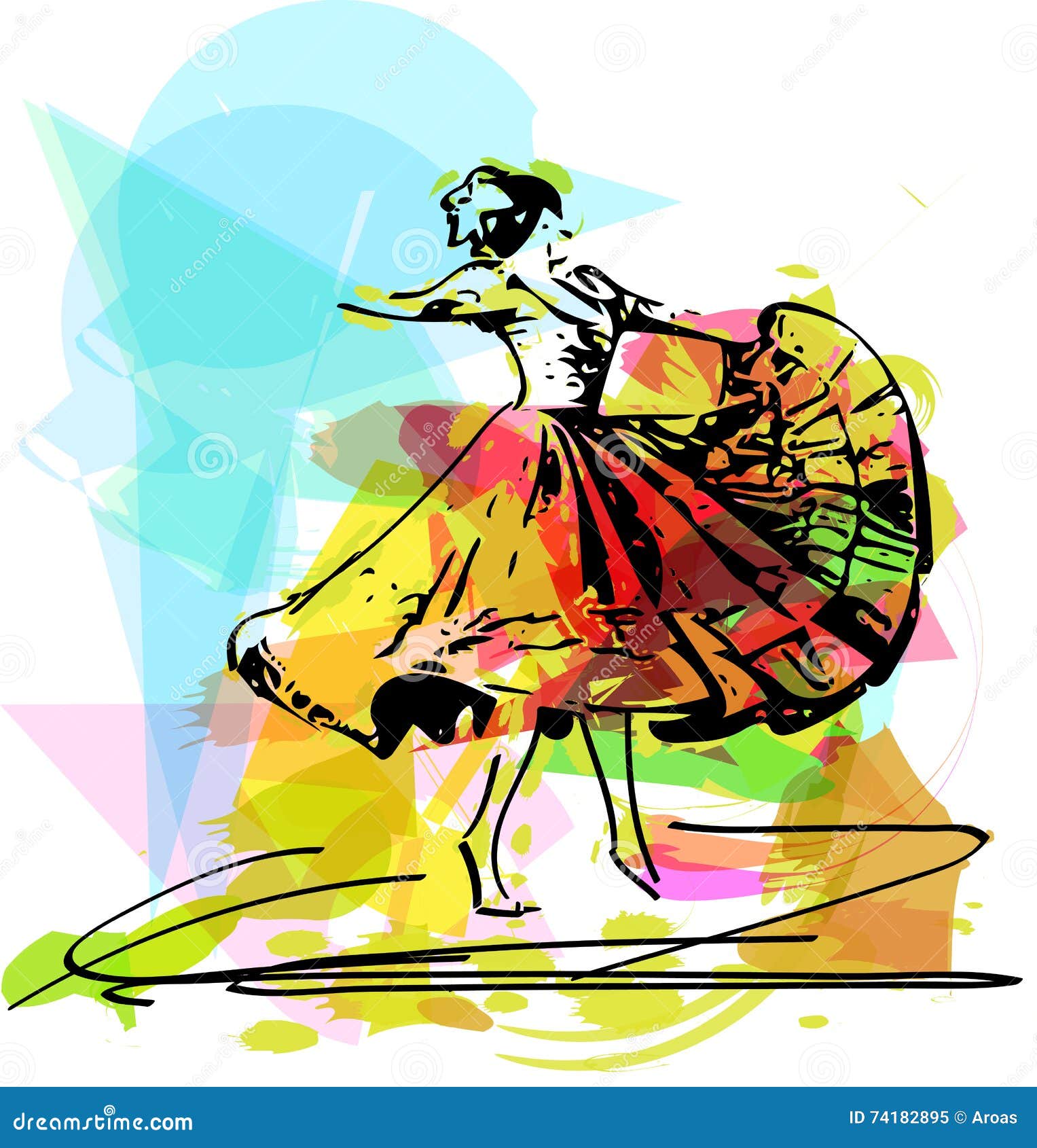 Illustration of Woman Dancing Marinera Stock Vector - Illustration of ...
