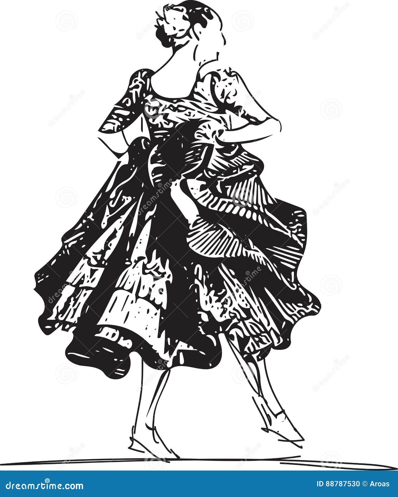 Illustration of Woman Dancing Marinera Stock Vector - Illustration of ...