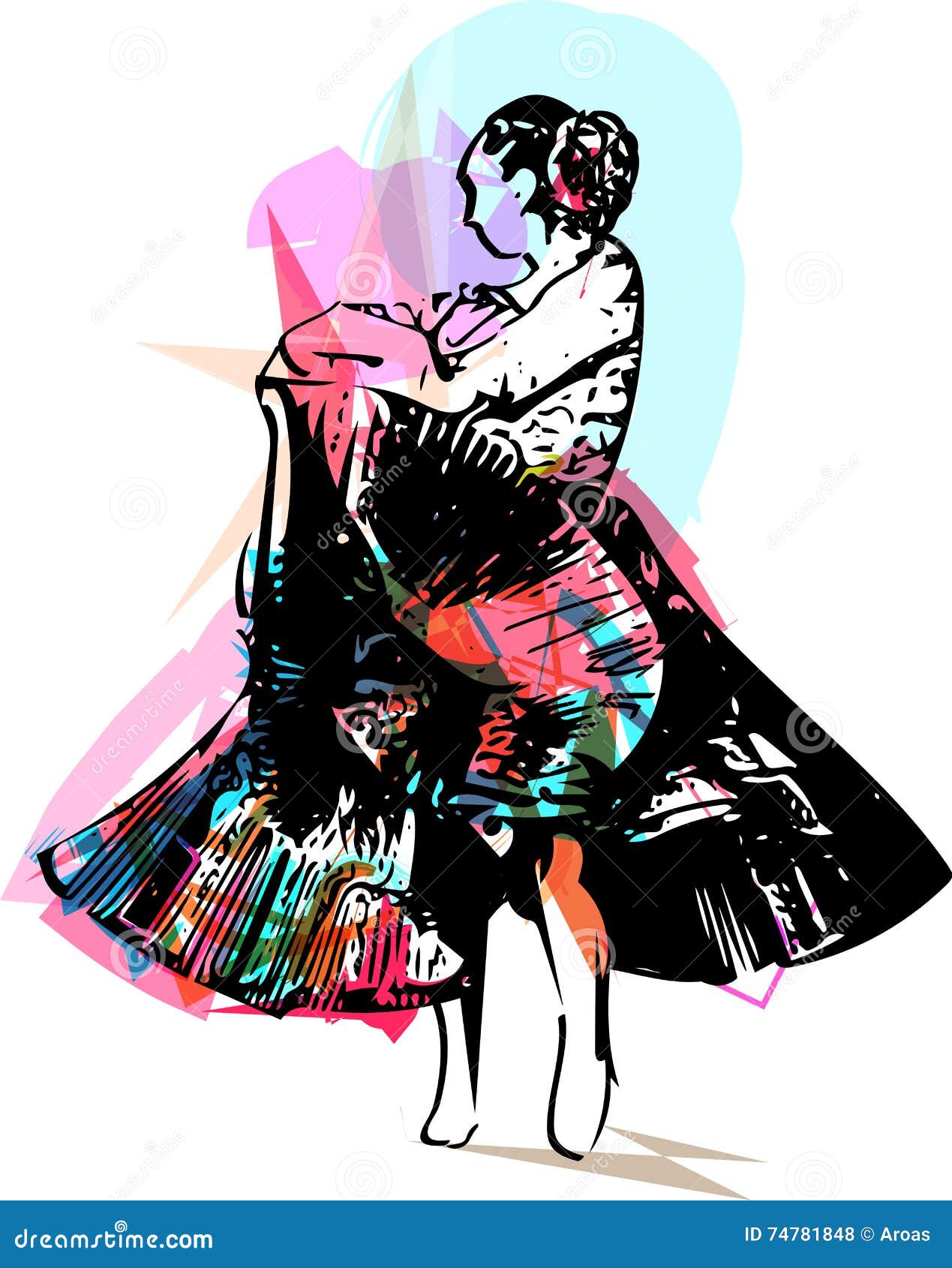 Illustration of Woman Dancing Stock Vector - Illustration of dancing ...