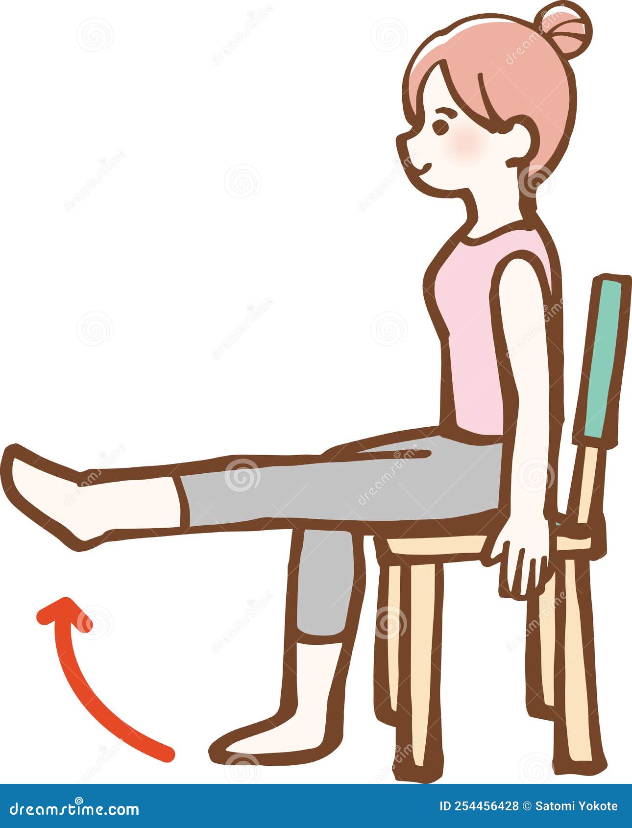 Illustration of a Woman Exercising in a Chair Stock Illustration ...