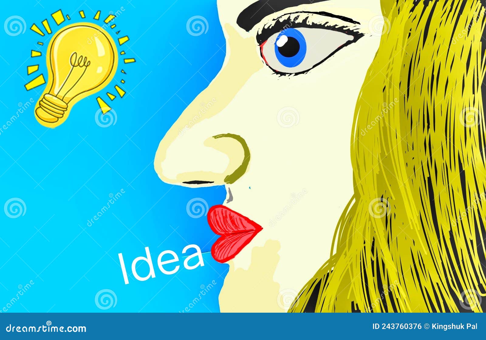 Illustration of Woman Face, All about Idea? Stock Illustration ...
