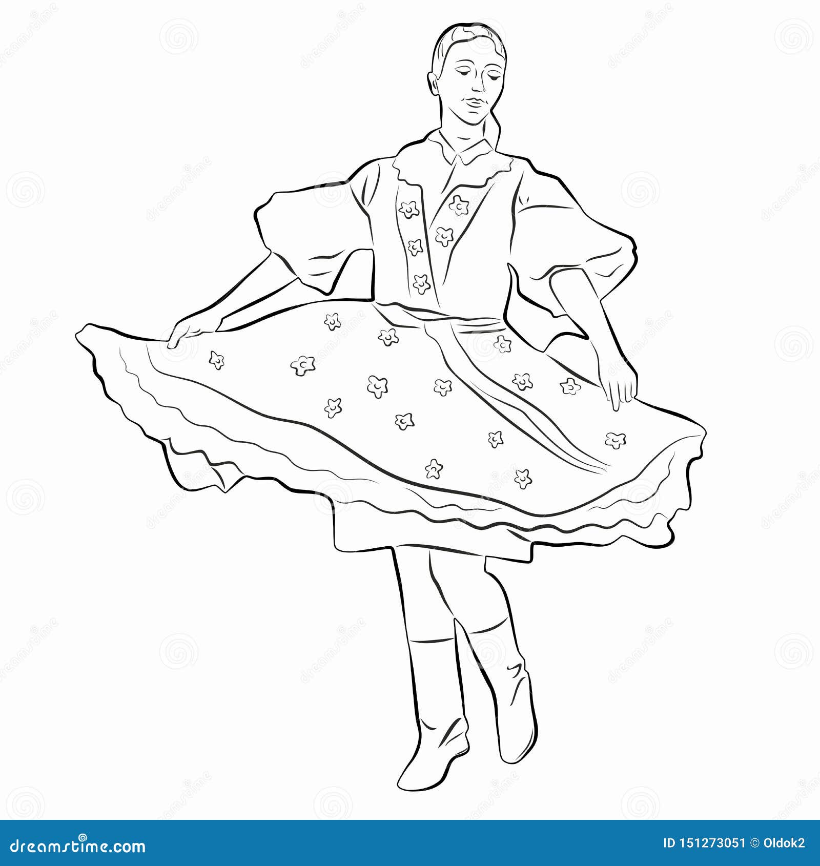 Illustration of Woman Folklore Dancer, Vector Draw Stock Vector ...