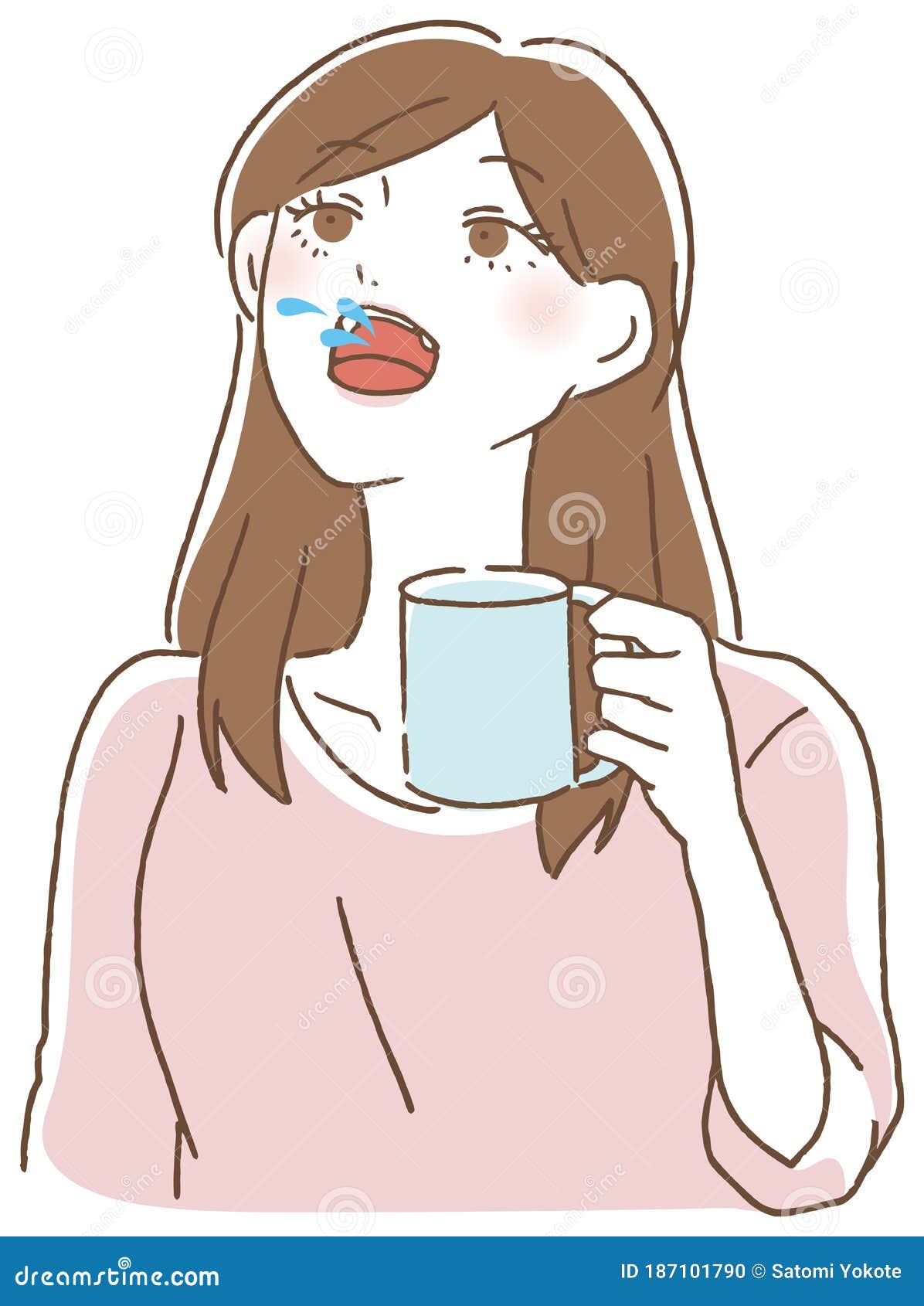 Illustration of a Woman Gargle Stock Vector - Illustration of character ...
