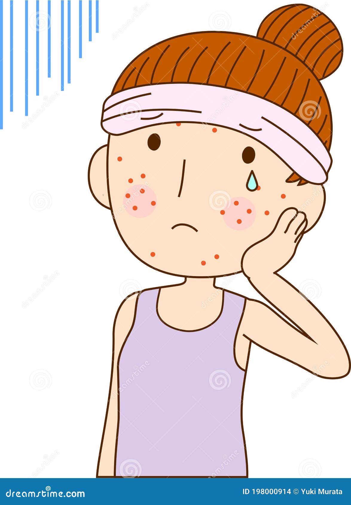 Illustration of a Woman with Rough Skin Stock Vector - Illustration of ...