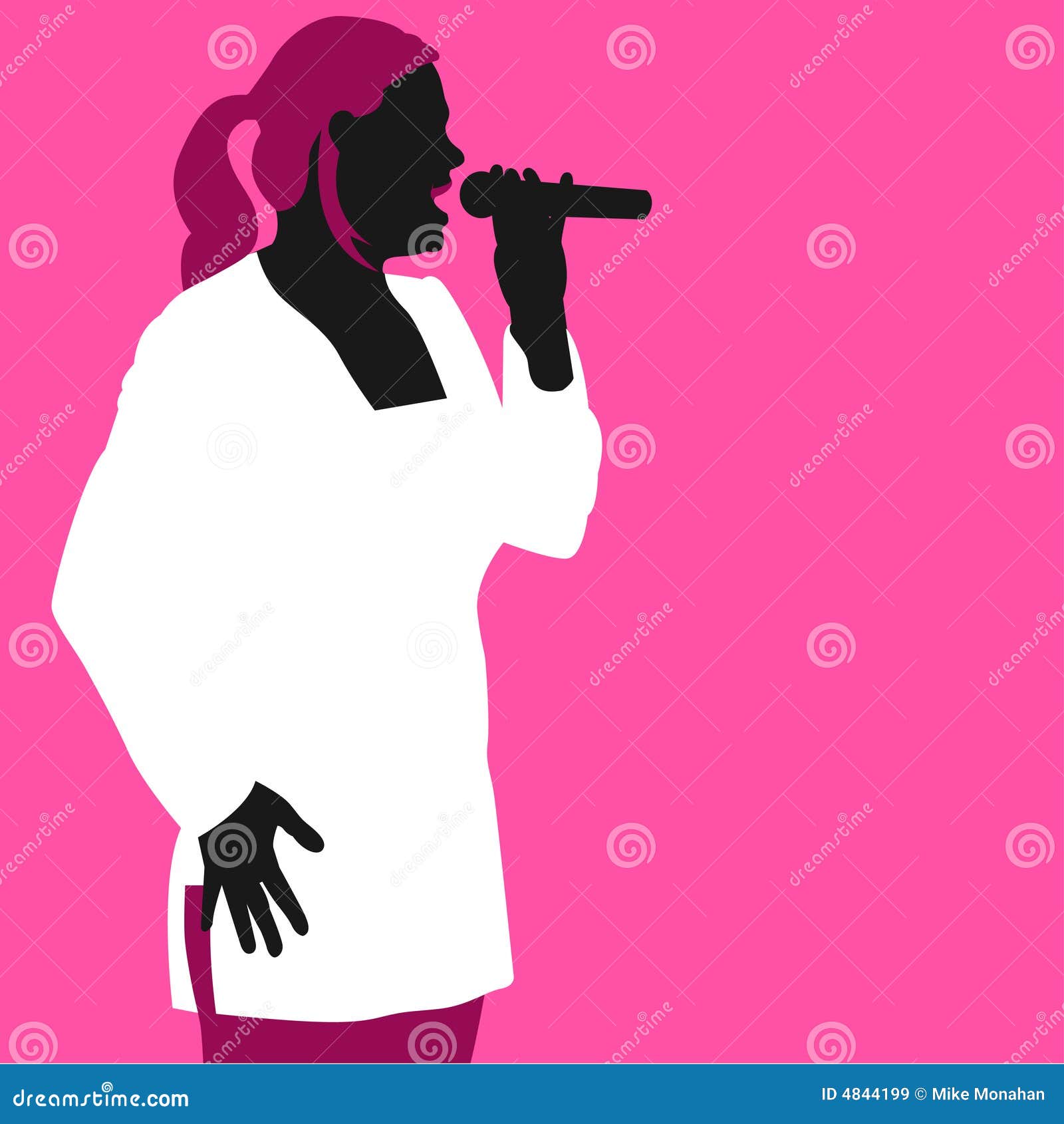 Woman Singing Karaoke Continuous One Line Drawing. Singer With ...