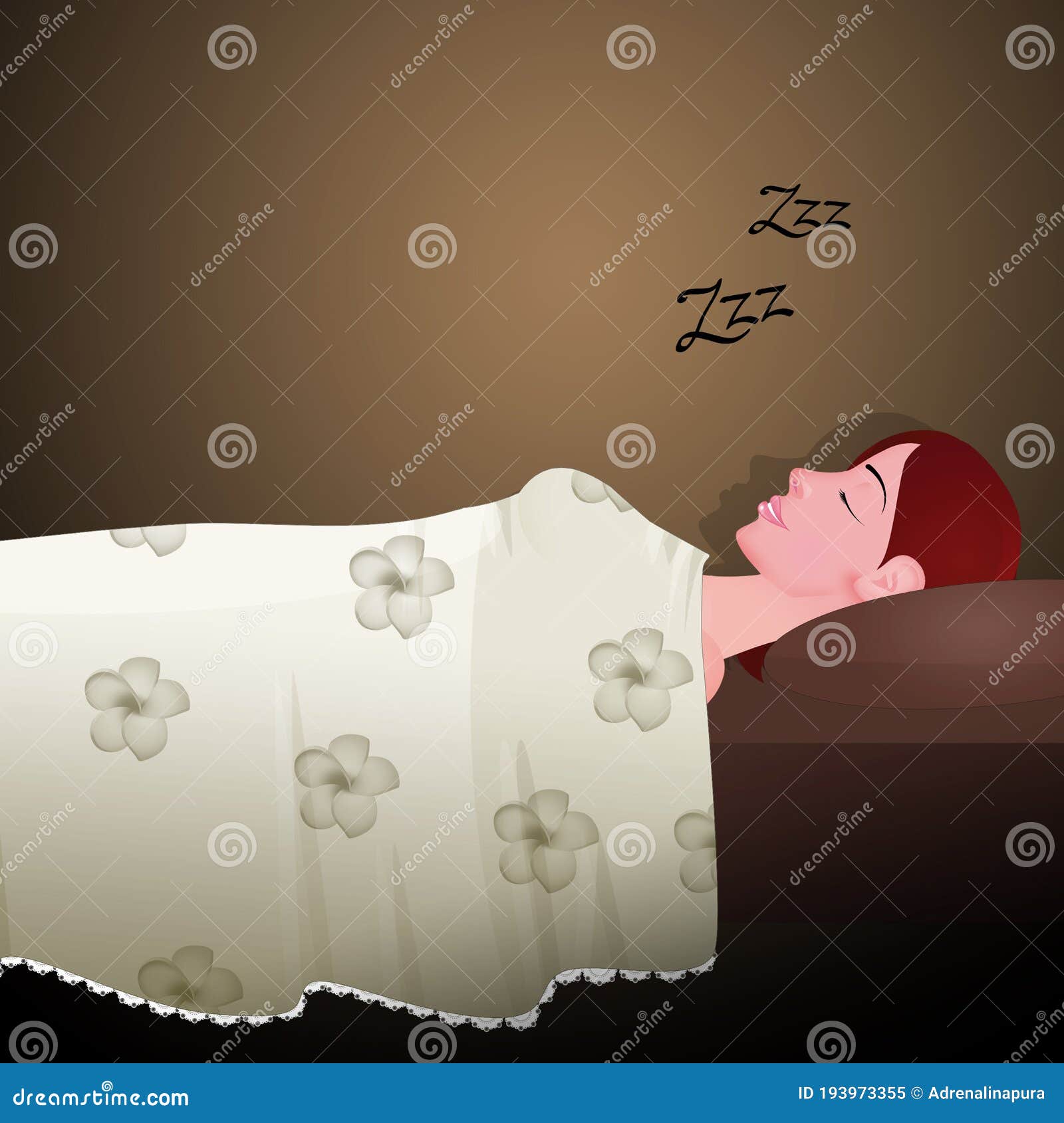 Illustration of Woman Snoring at Night Stock Illustration ...
