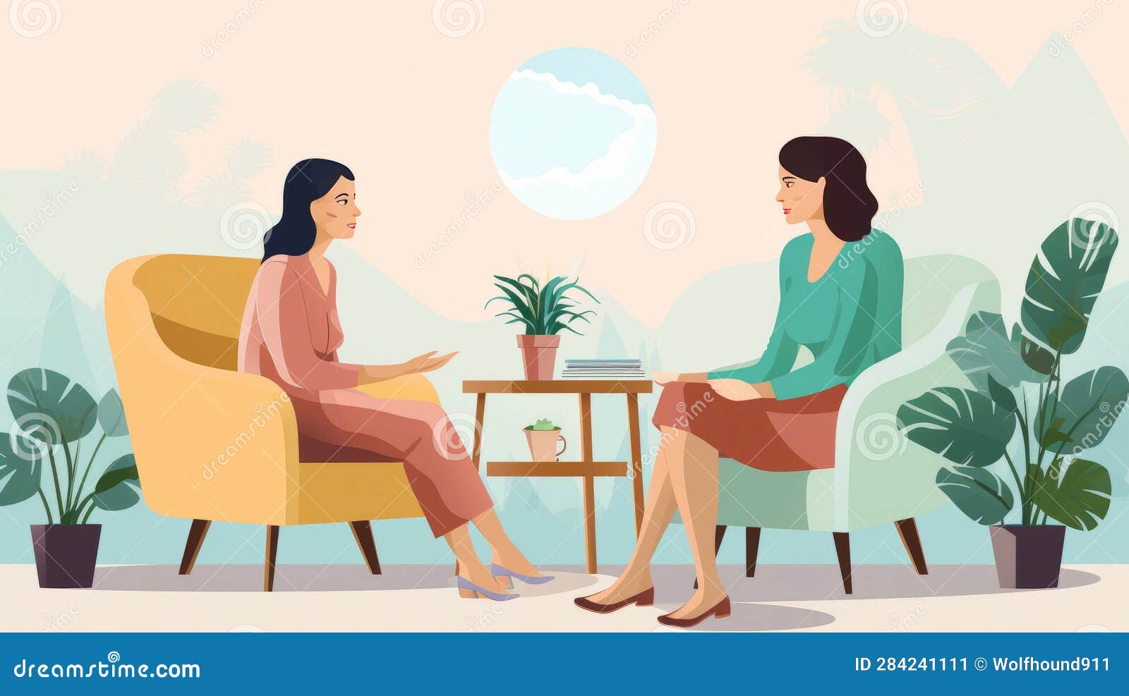 Illustration a Woman Talking To Therapist. AI Generated Stock ...