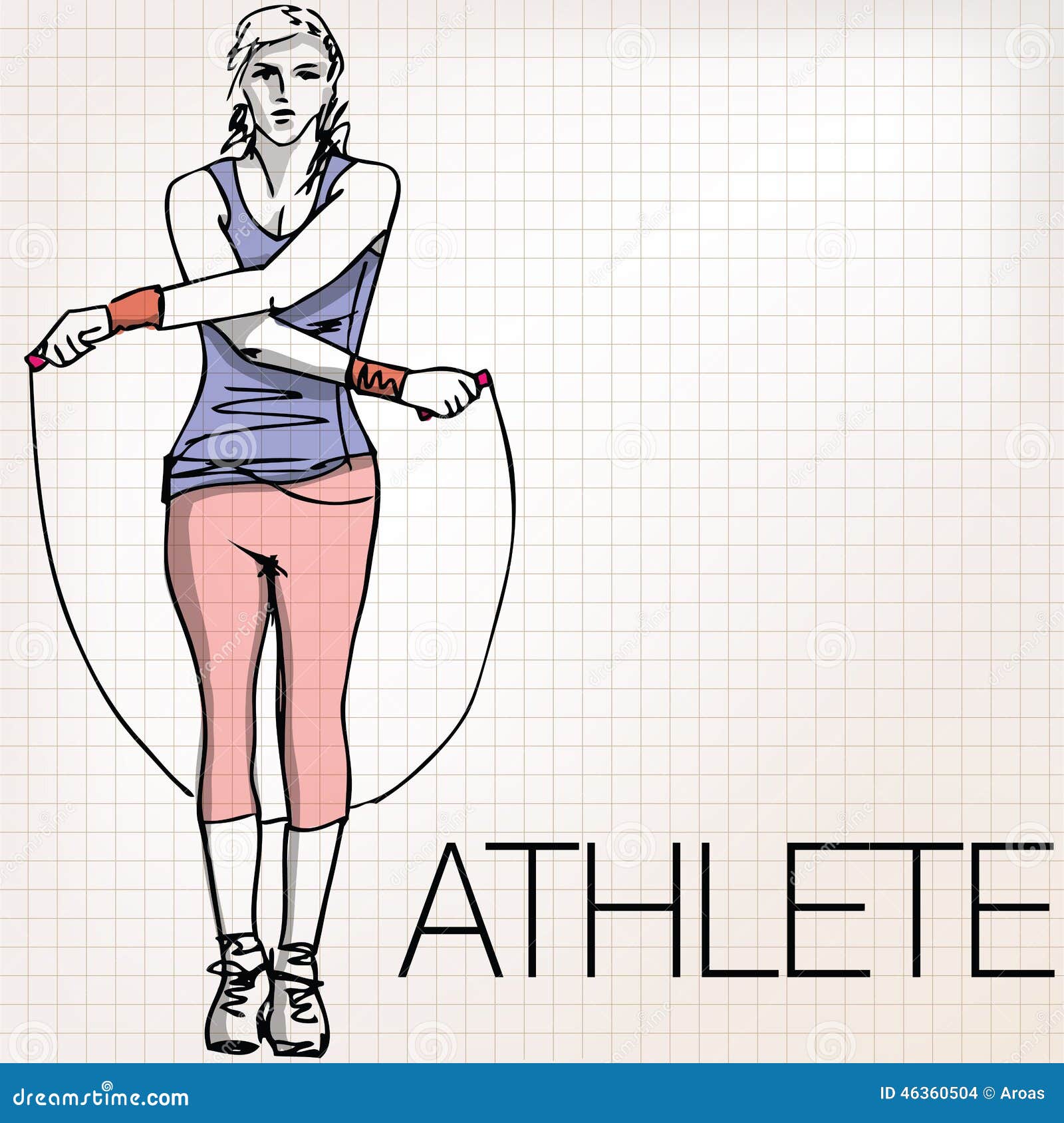 Illustration of Woman Training with Jump Rope Stock Vector ...