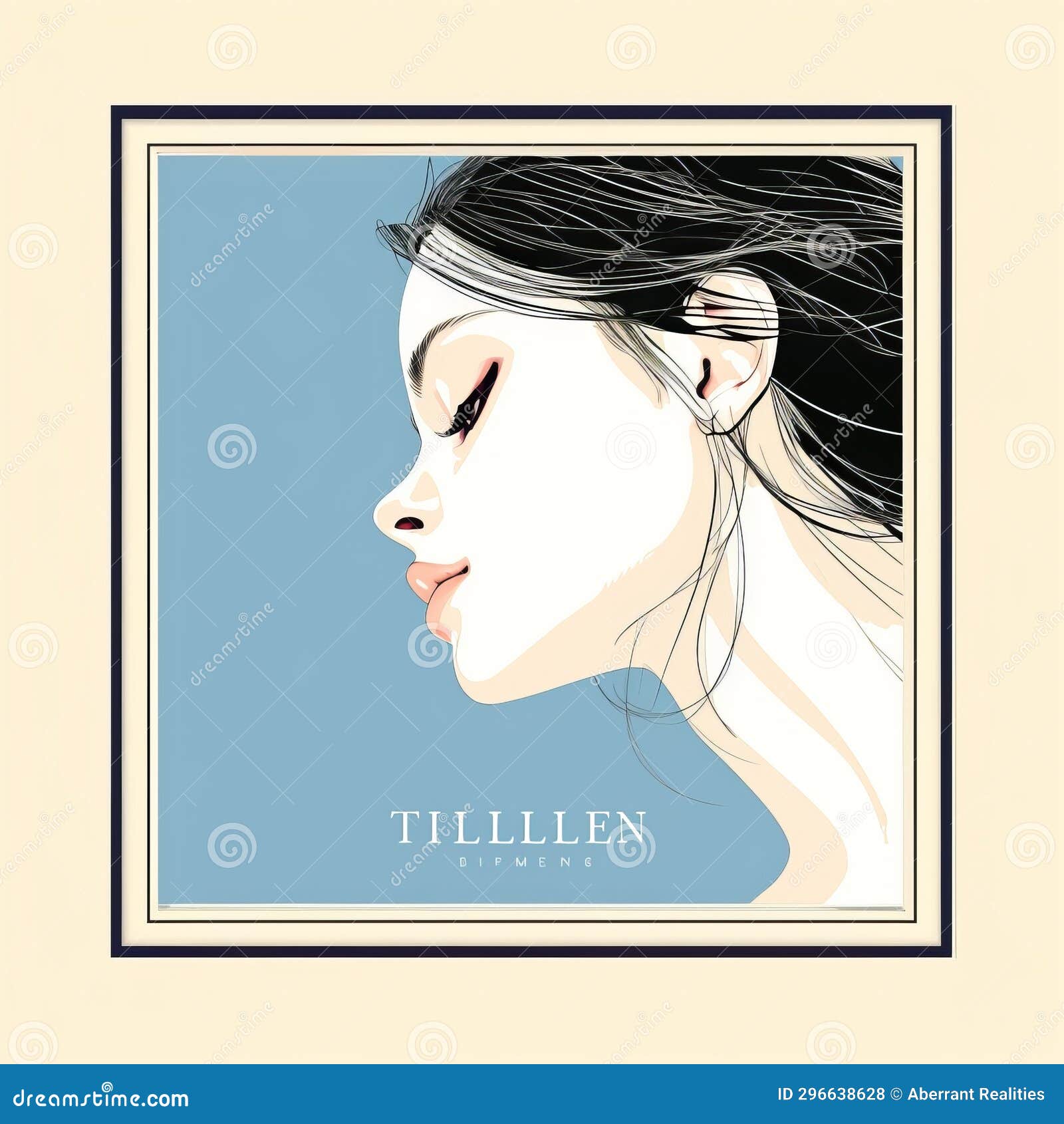 Illustration of a Womans Face with a Blue Background Stock Illustration ...