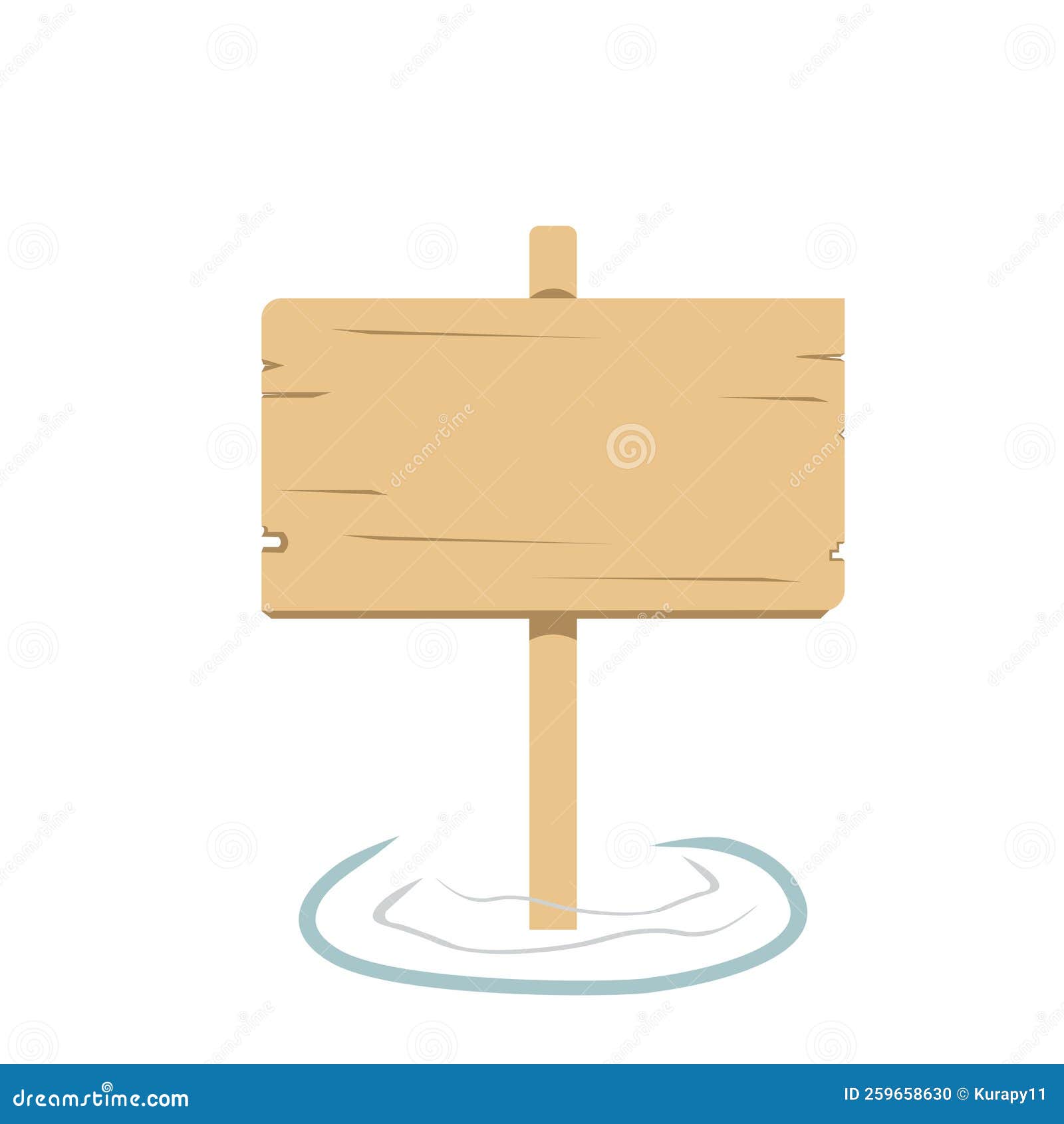 Illustration of Wooden Sign in Water for Putting Text in a Wooden Sign ...