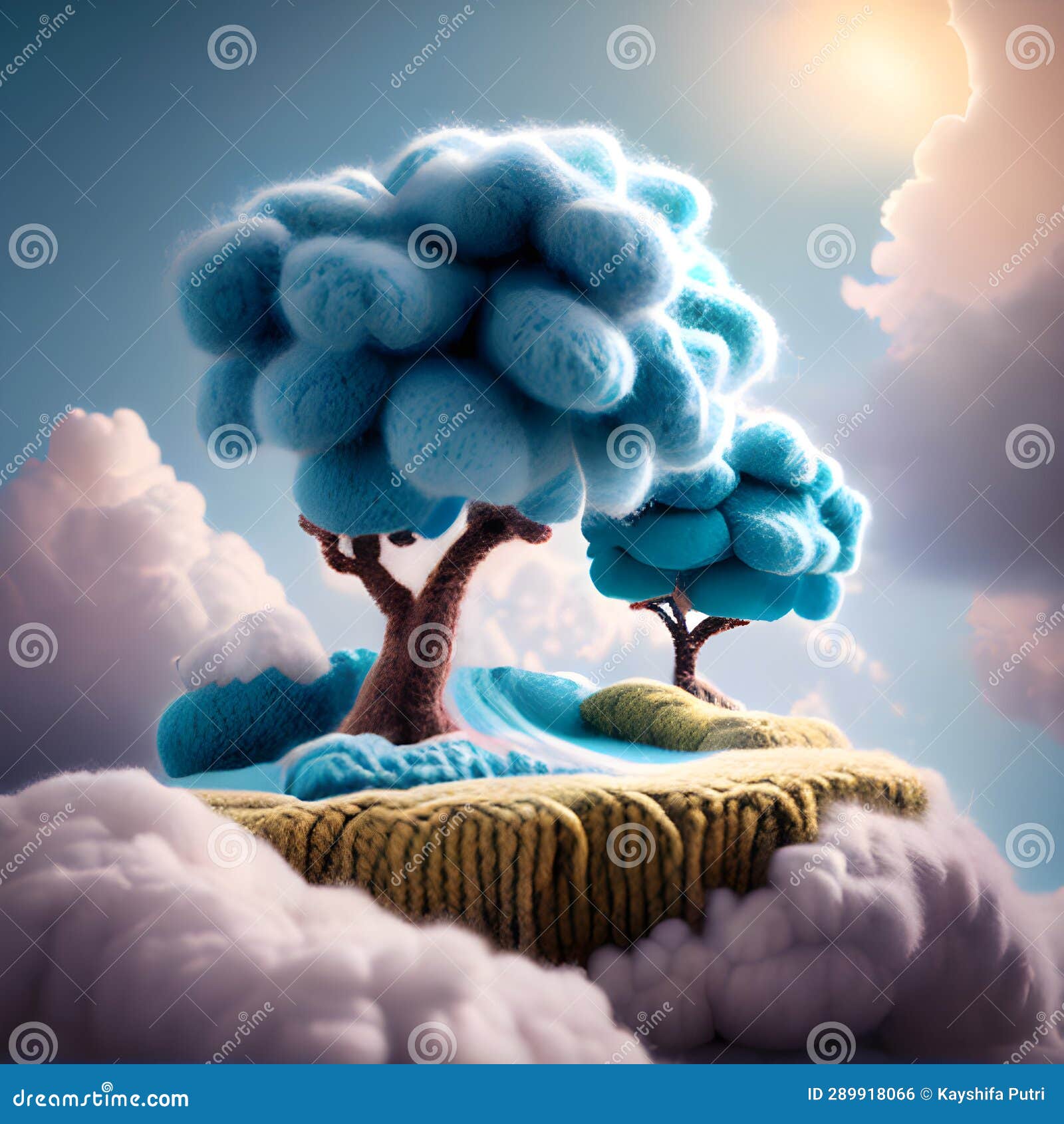 Illustration Wool Tree in the Sky Stock Illustration - Illustration of ...