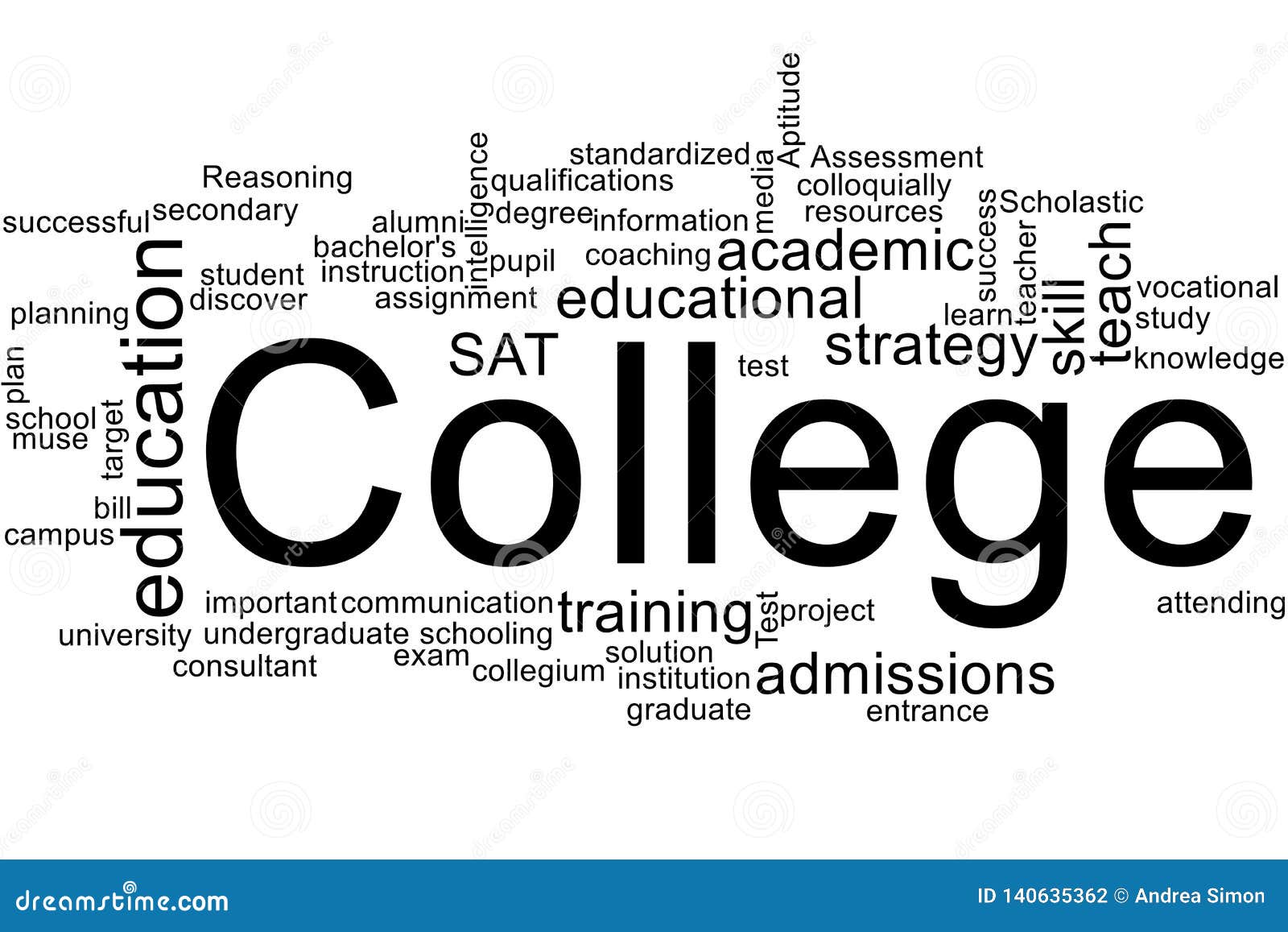 College Word Cloud Concept In Red Caps Stock Image