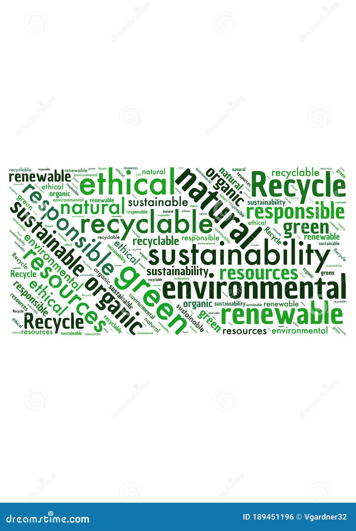 Illustration of a Word Cloud with Words Representing the Environment ...