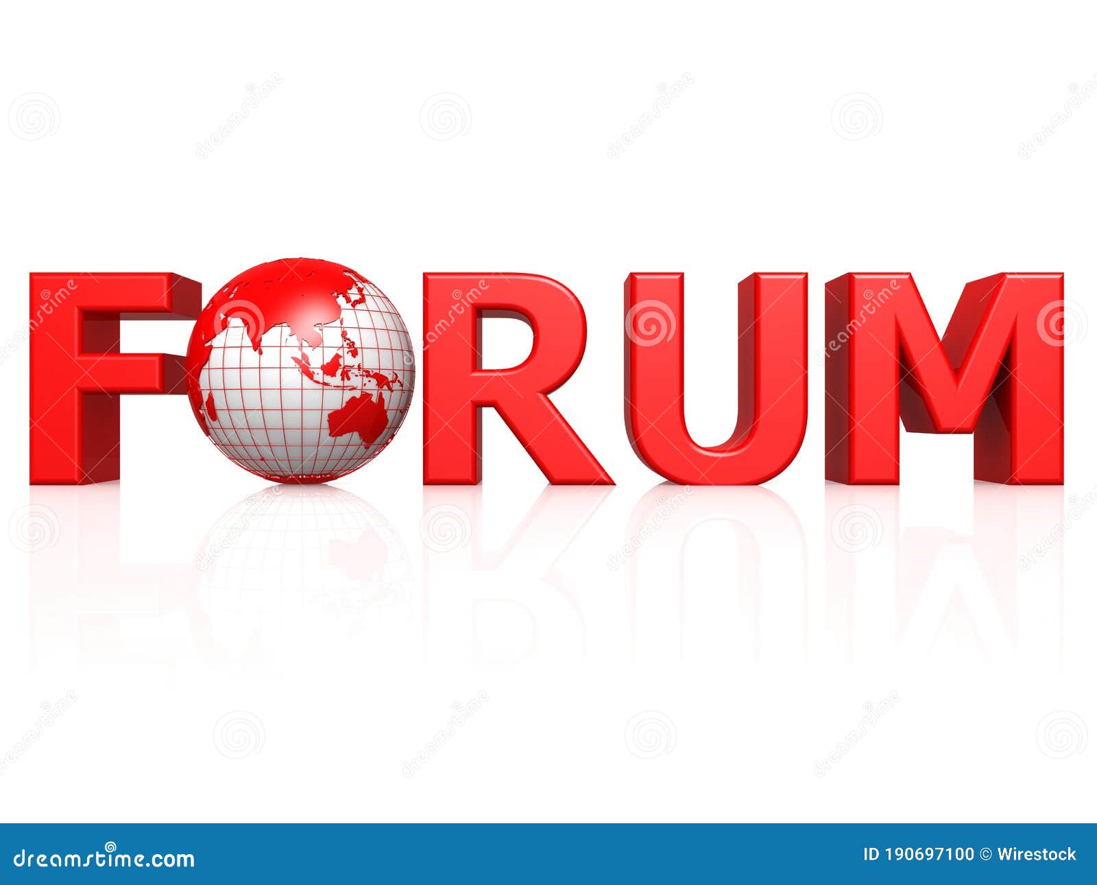 Illustration of the Word Forum with Globe Isolated on a White ...