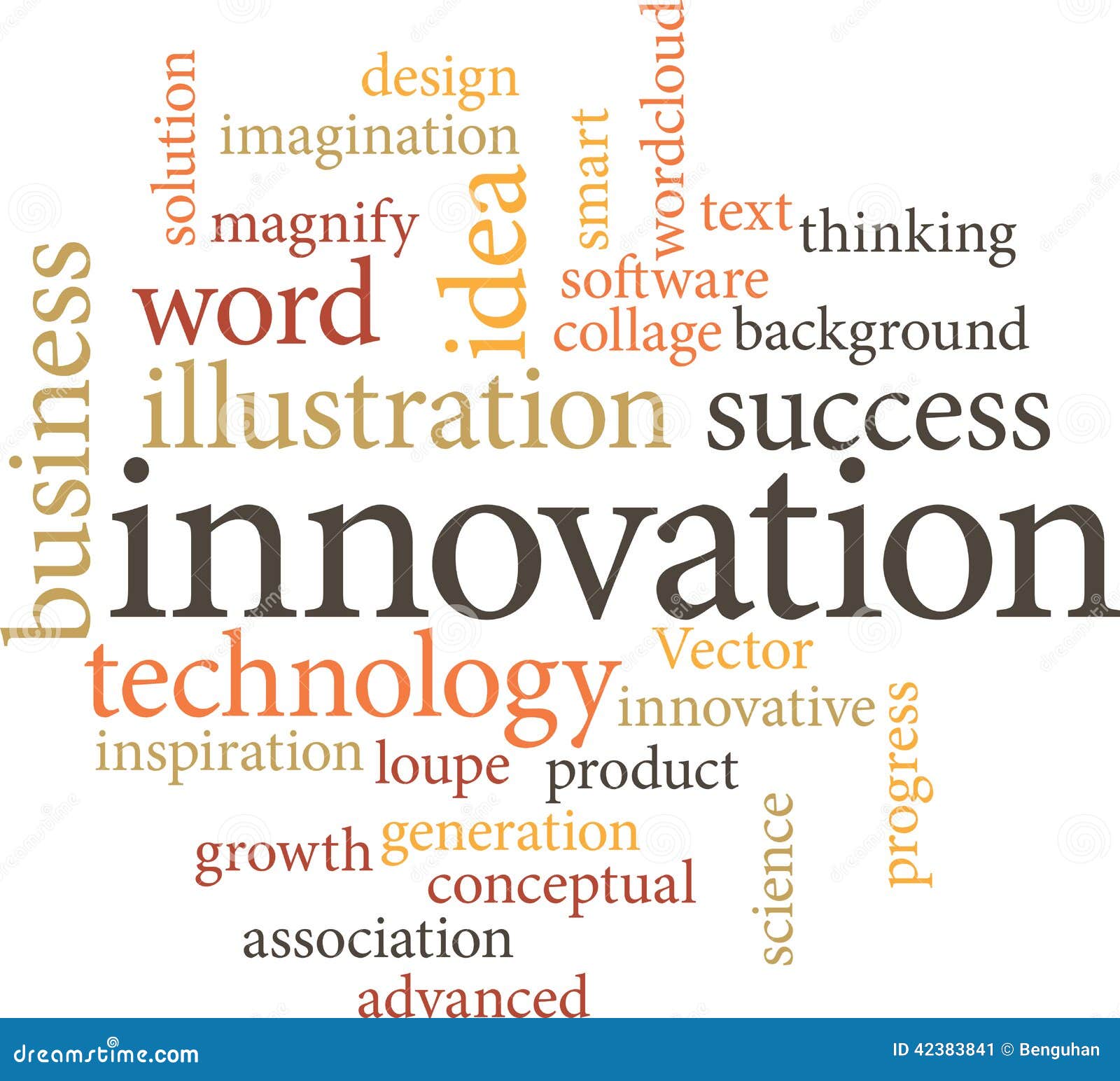 Illustration of the Word Innovation in Word Clouds Stock Illustration ...