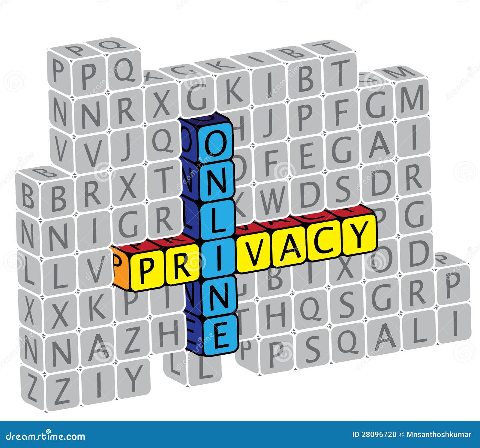 Illustration of Word Online Privacy Using Text Stock Illustration ...