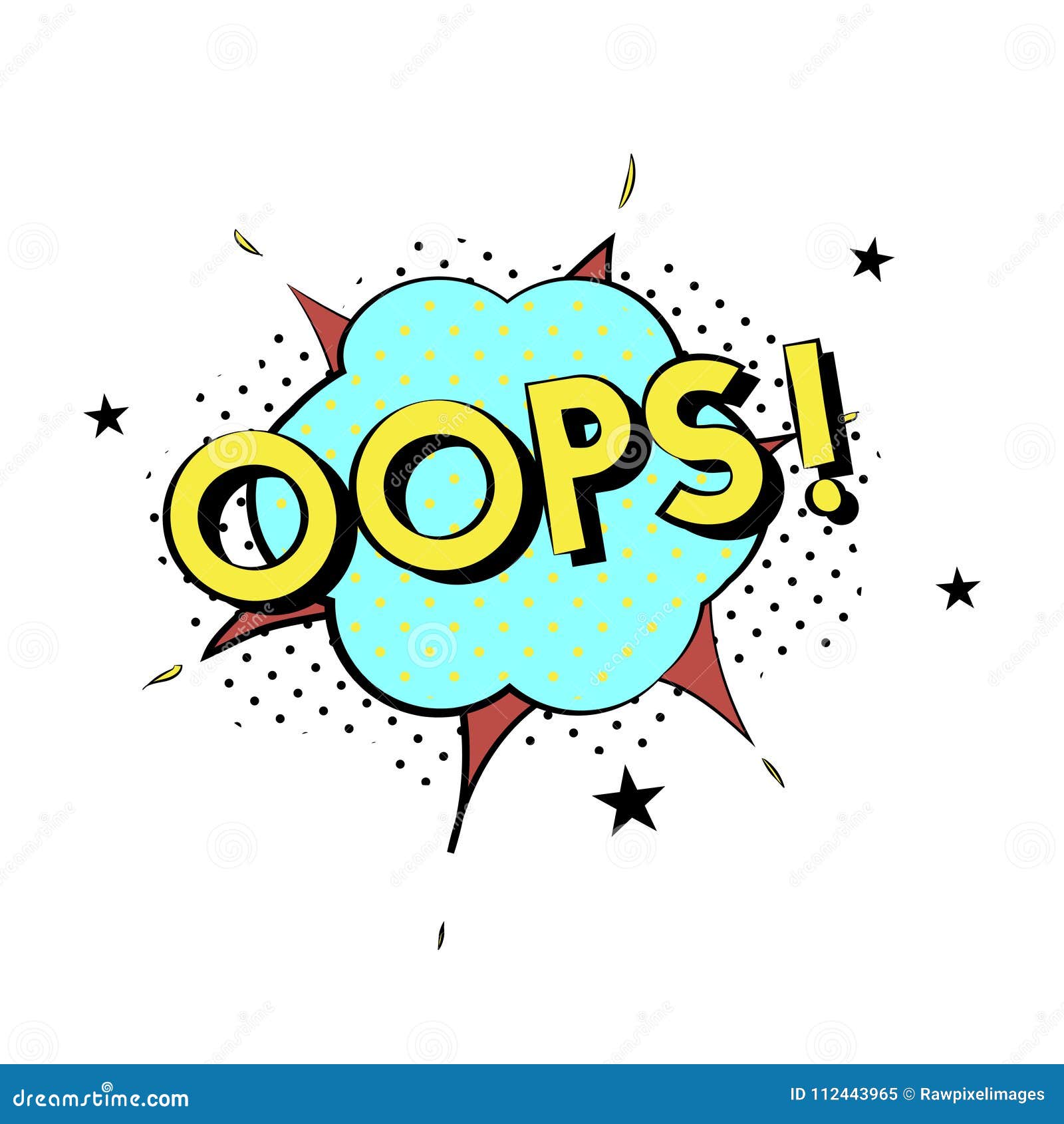 Word Oops, Hand Drawn Comic Speech Bubble Template, Isolated Black And ...