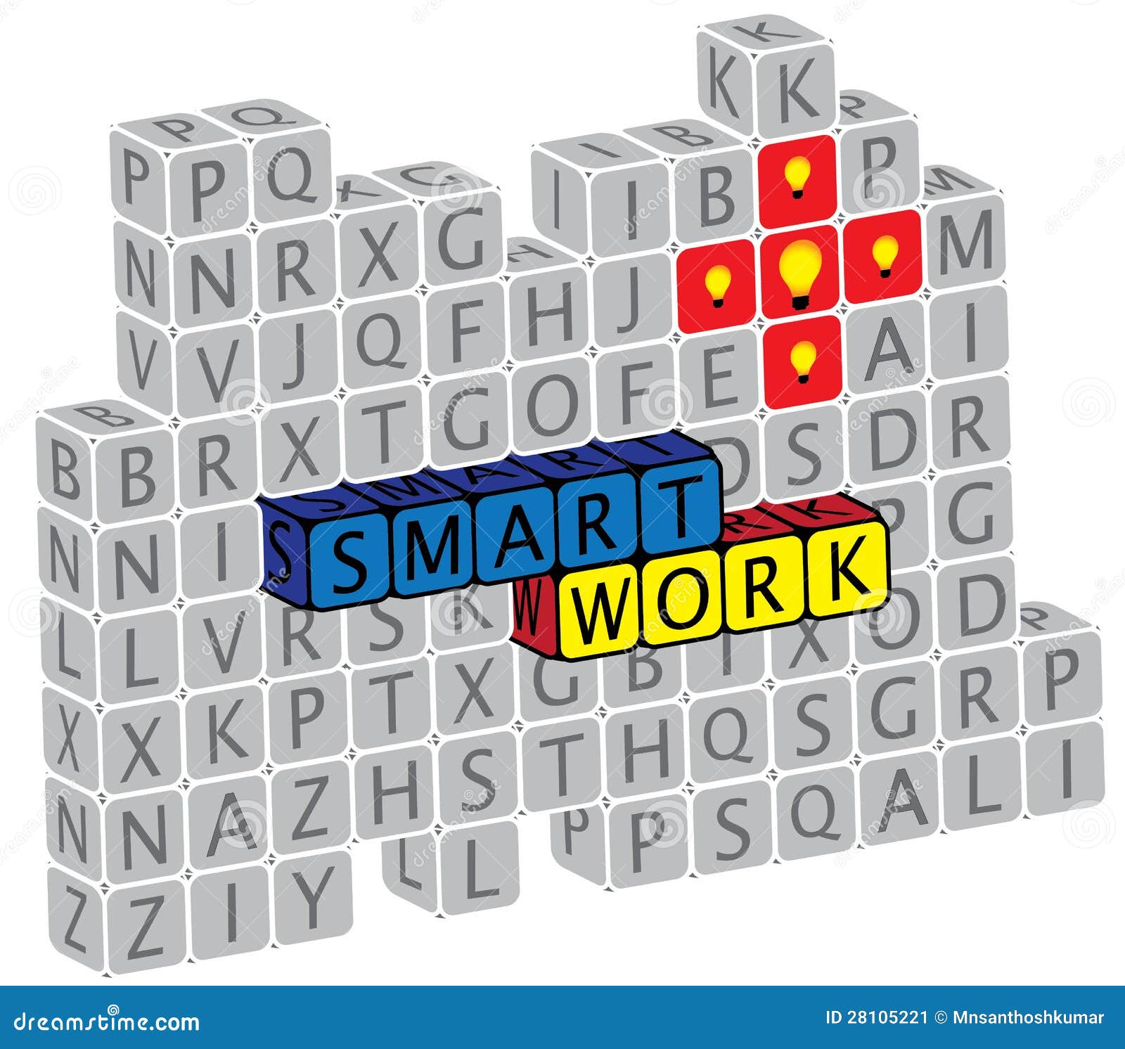 Illustration of Word Smartwork Using Text Cubes Stock Vector ...